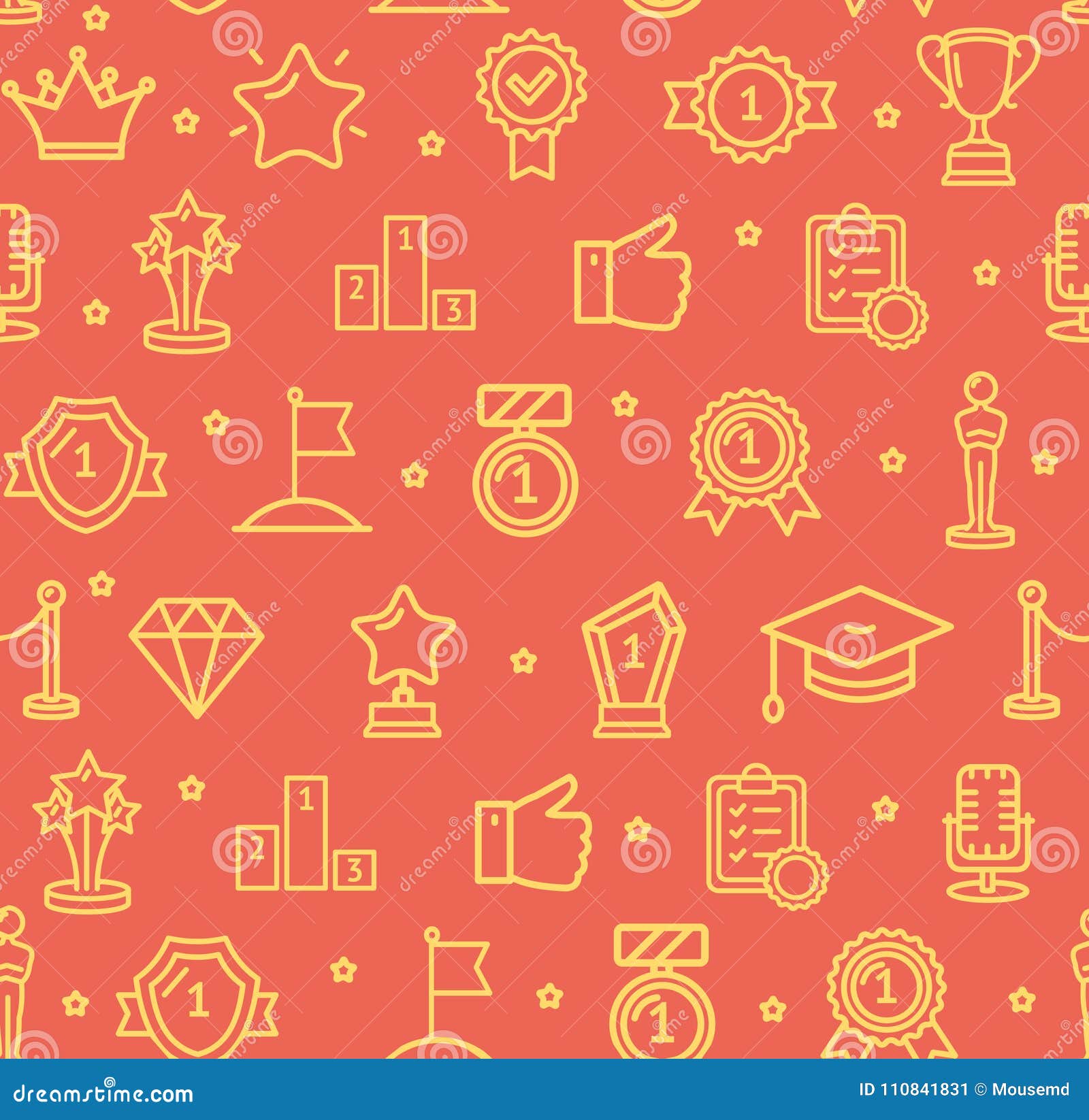 Award Signs Seamless Pattern Background. Vector Stock Vector ...