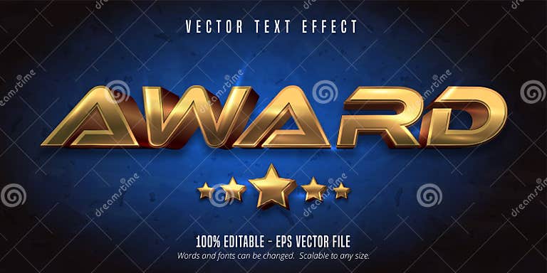 Award Text, 3d Gold Metallic Style Editable Text Effect Stock Vector ...