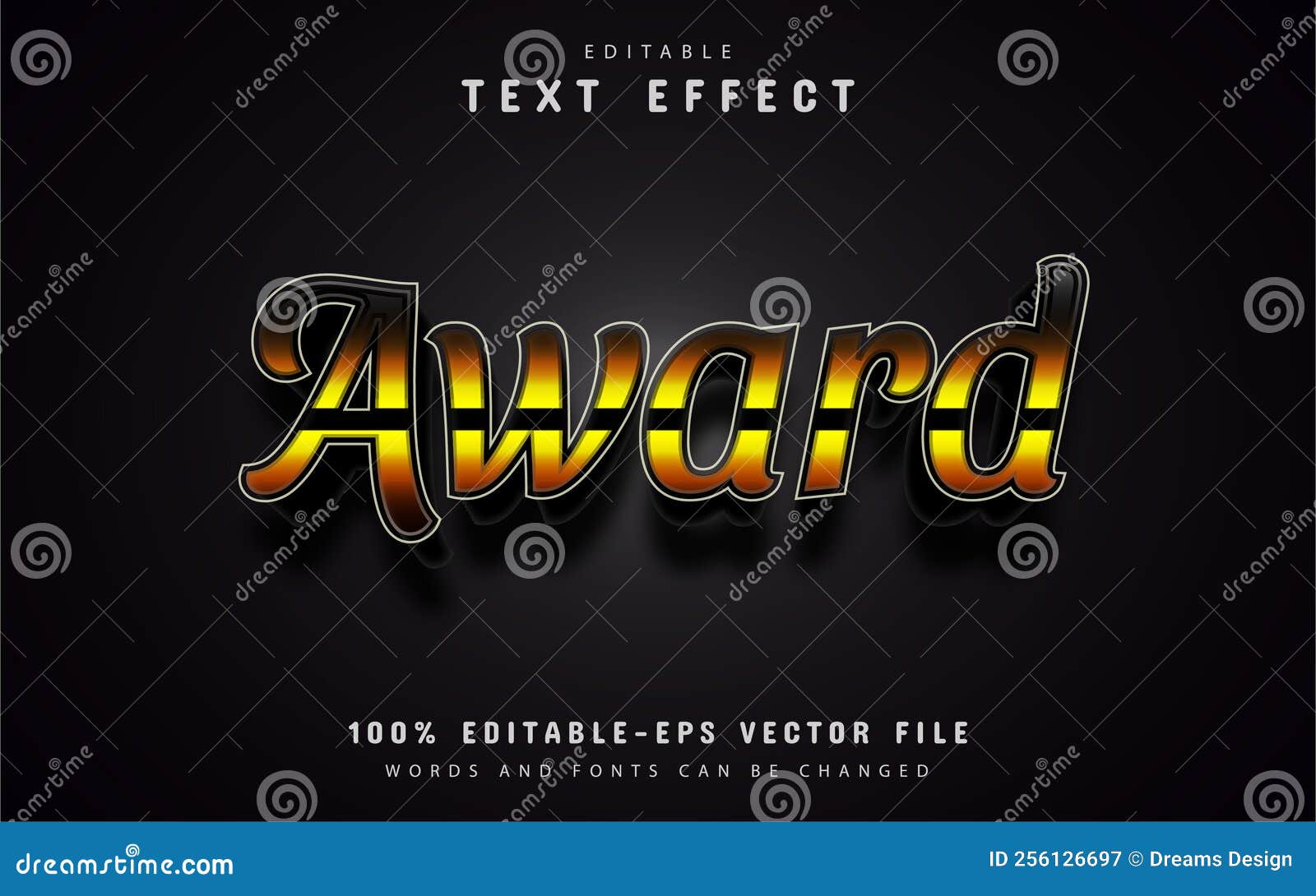 Award text effect editable stock vector. Illustration of creative ...