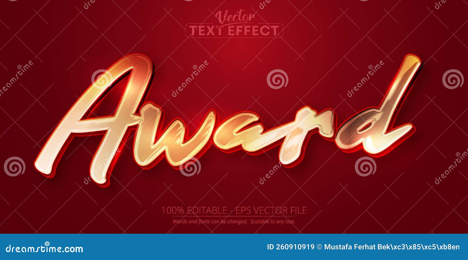 Award Text Effect, Editable Golden Text Style Stock Vector ...