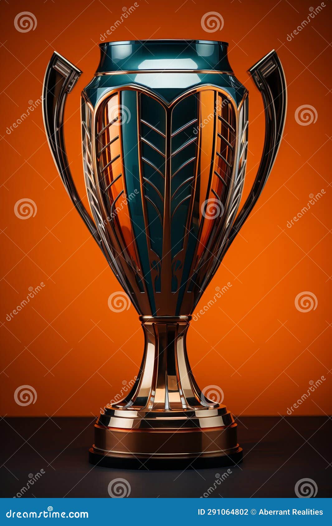 An Award Trophy on an Orange Background Stock Illustration ...