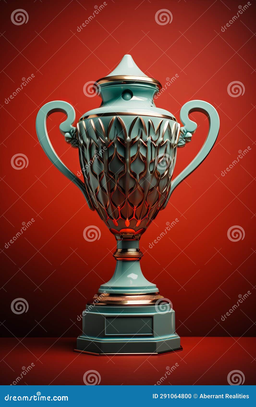 An Award Trophy on a Red Background Stock Illustration - Illustration ...
