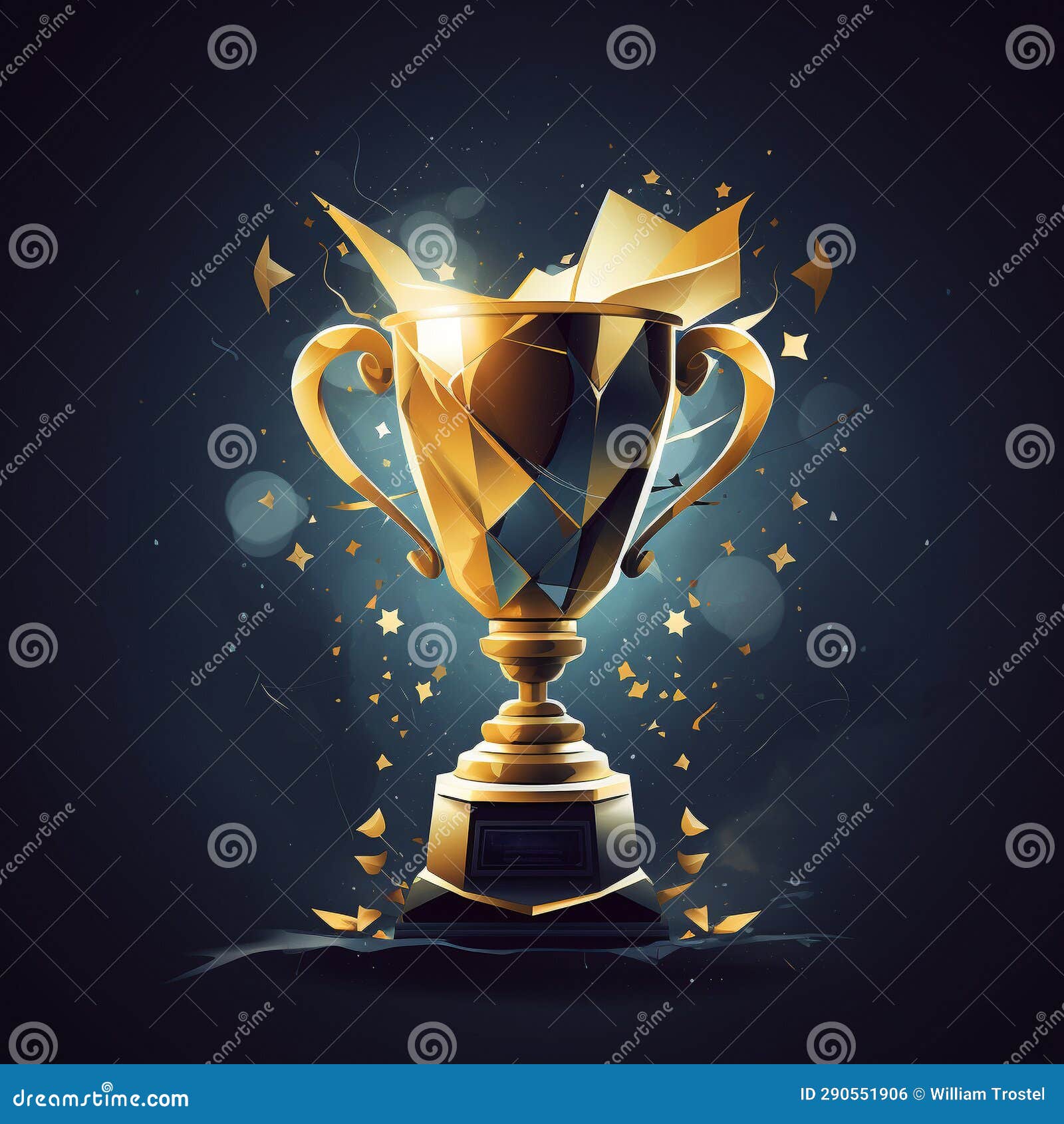 Award Trophy with Two Handles in Middle of the Frame. Stock ...
