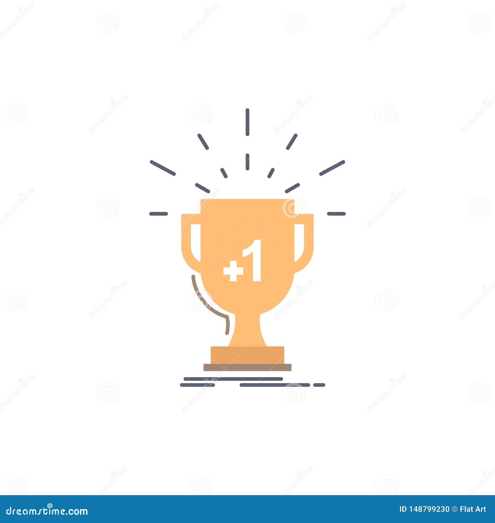 Award, Trophy, Win, Prize, First Flat Color Icon Vector Stock Vector ...