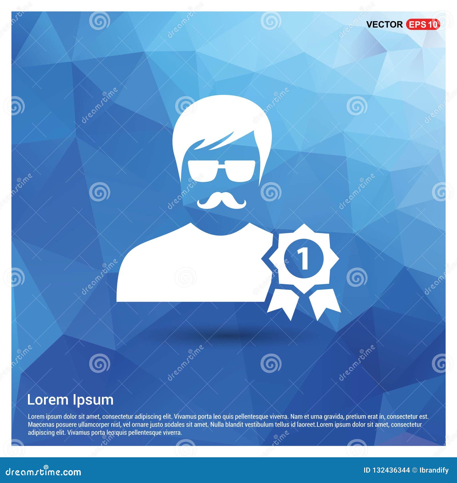 Award user Icon stock vector. Illustration of colorful - 132436344