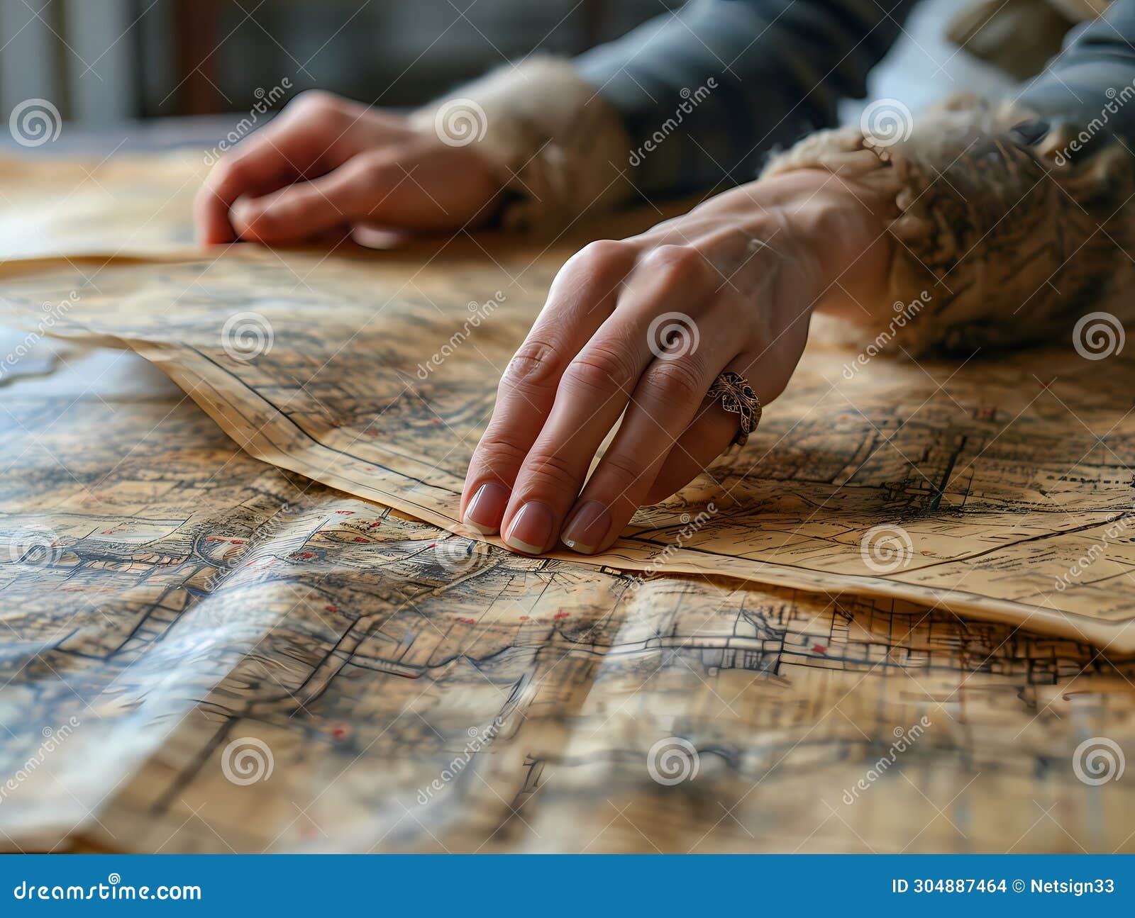 Award Winning Ad for Blueprints, a Hand on a Plan Stock Illustration ...