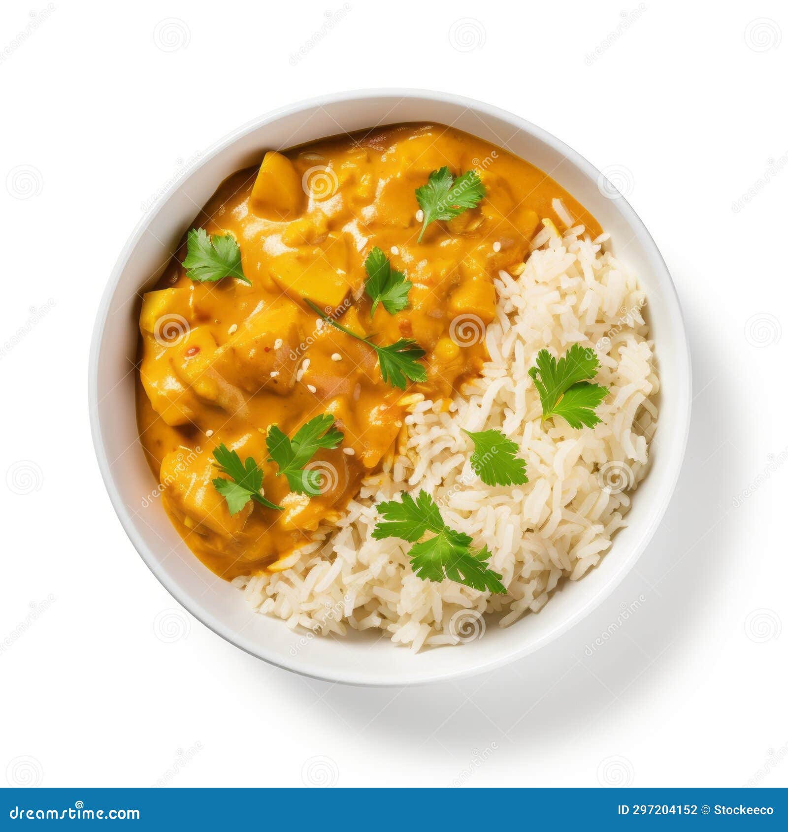 Award-winning Curry: Digitally Enhanced White Rice and Curry on White ...