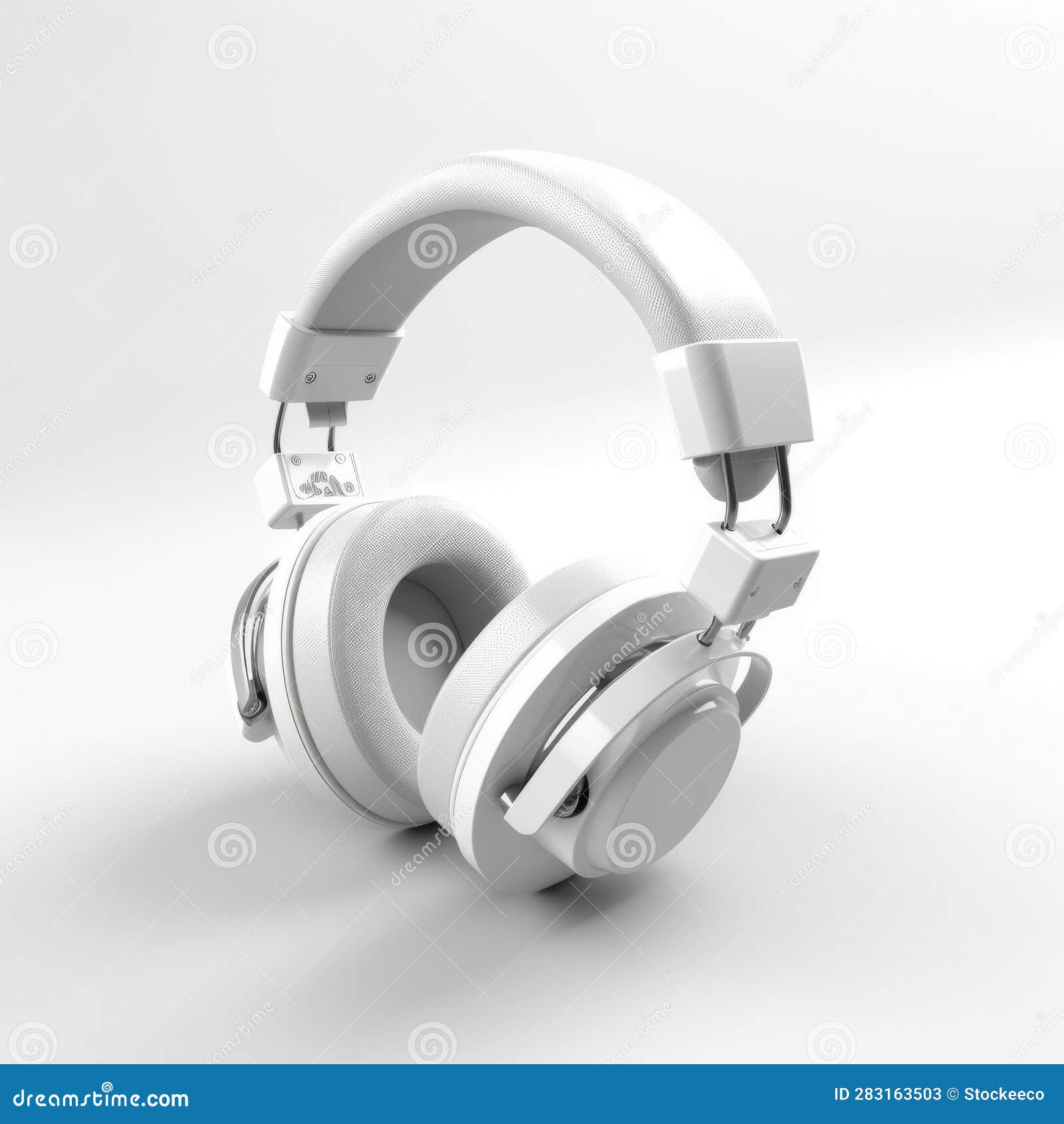Award-winning Technopunk White Headphones 3d Rendering Stock ...