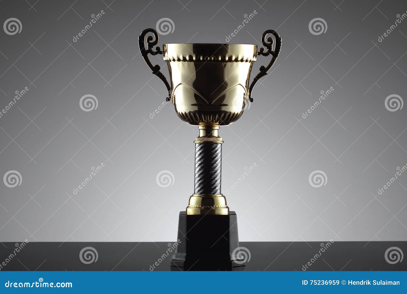 Award Winning Trophy in Gray Background Stock Image - Image of metallic ...