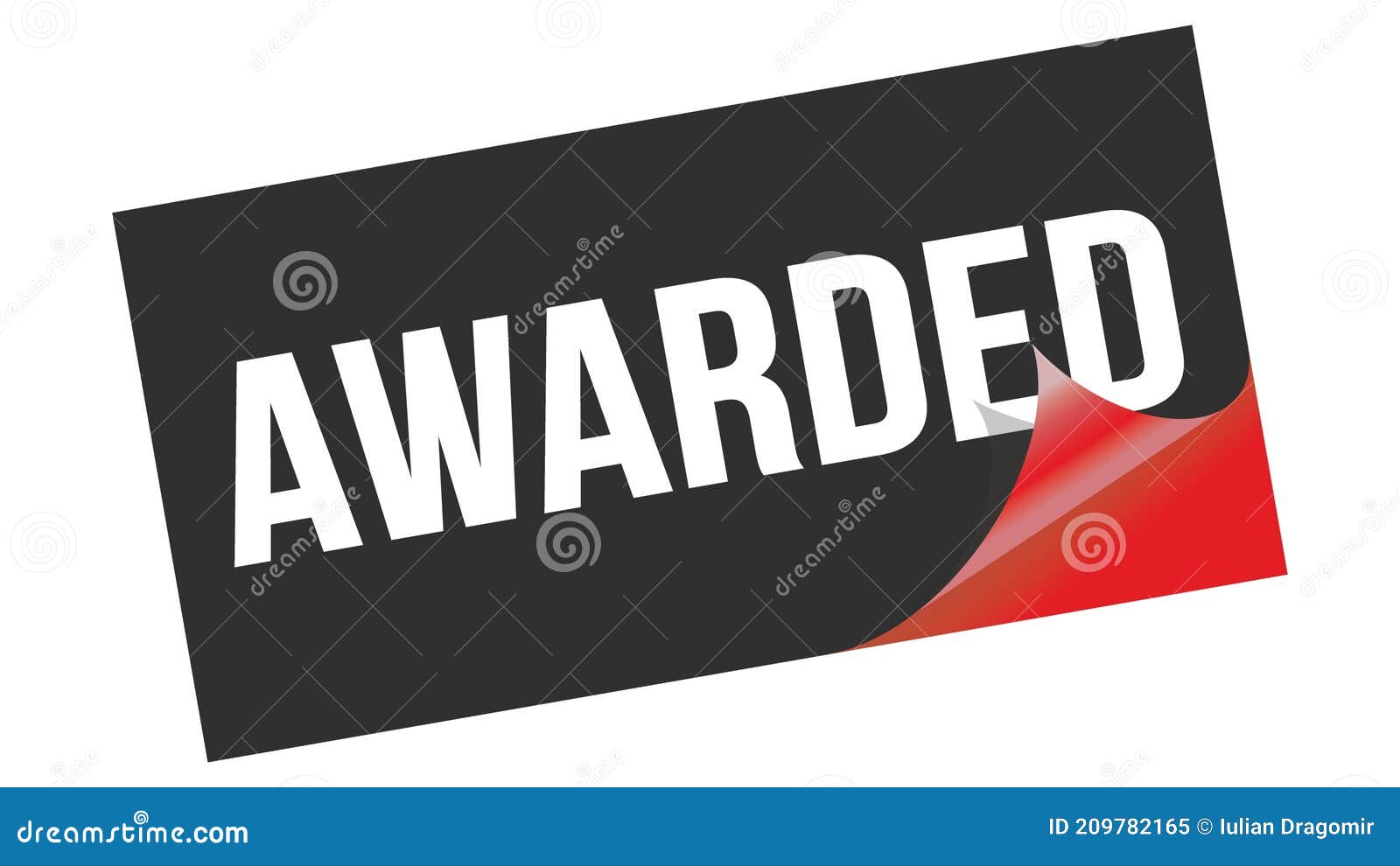 AWARDED Text on Black Red Sticker Stamp Stock Illustration ...