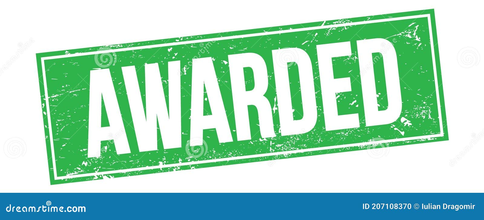 AWARDED Text on Green Grungy Rectangle Stamp Stock Illustration ...