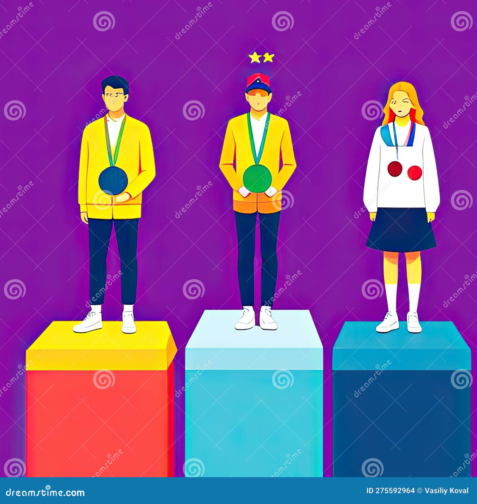 Awarding the Champion of Competition.Generative Ai Stock Illustration ...