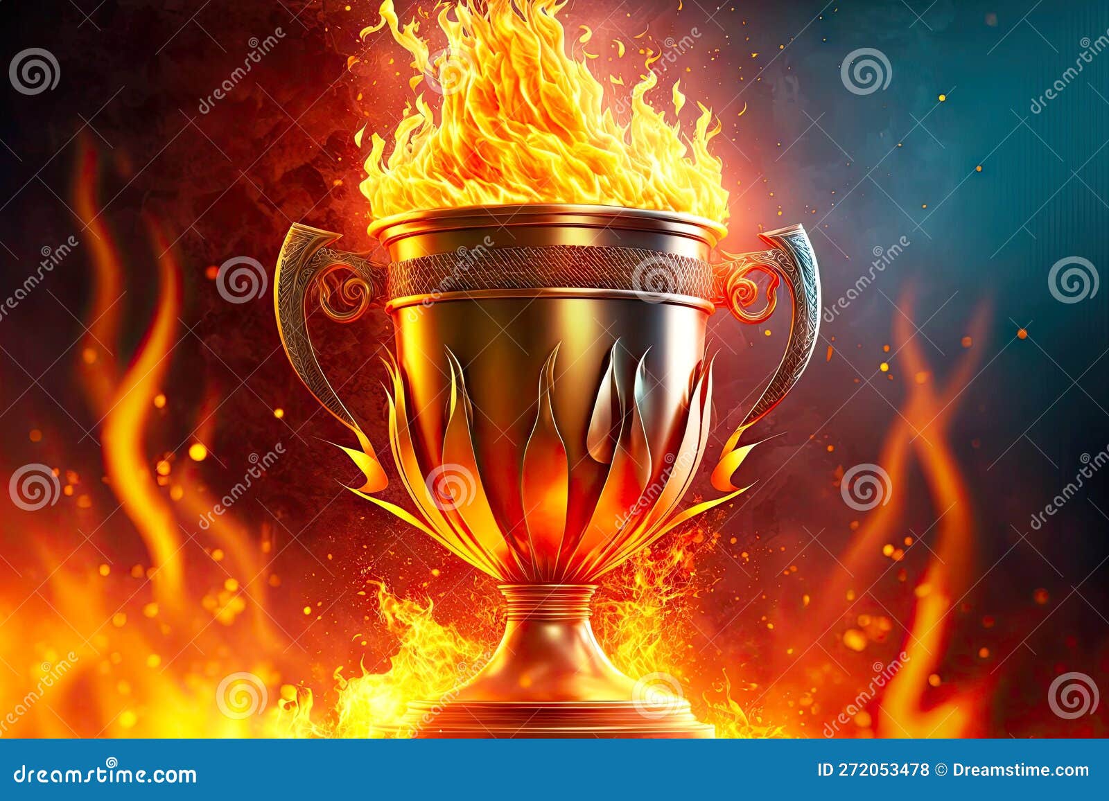 Awarding of Winners of Golden Cup in Fire with Flames Stock ...