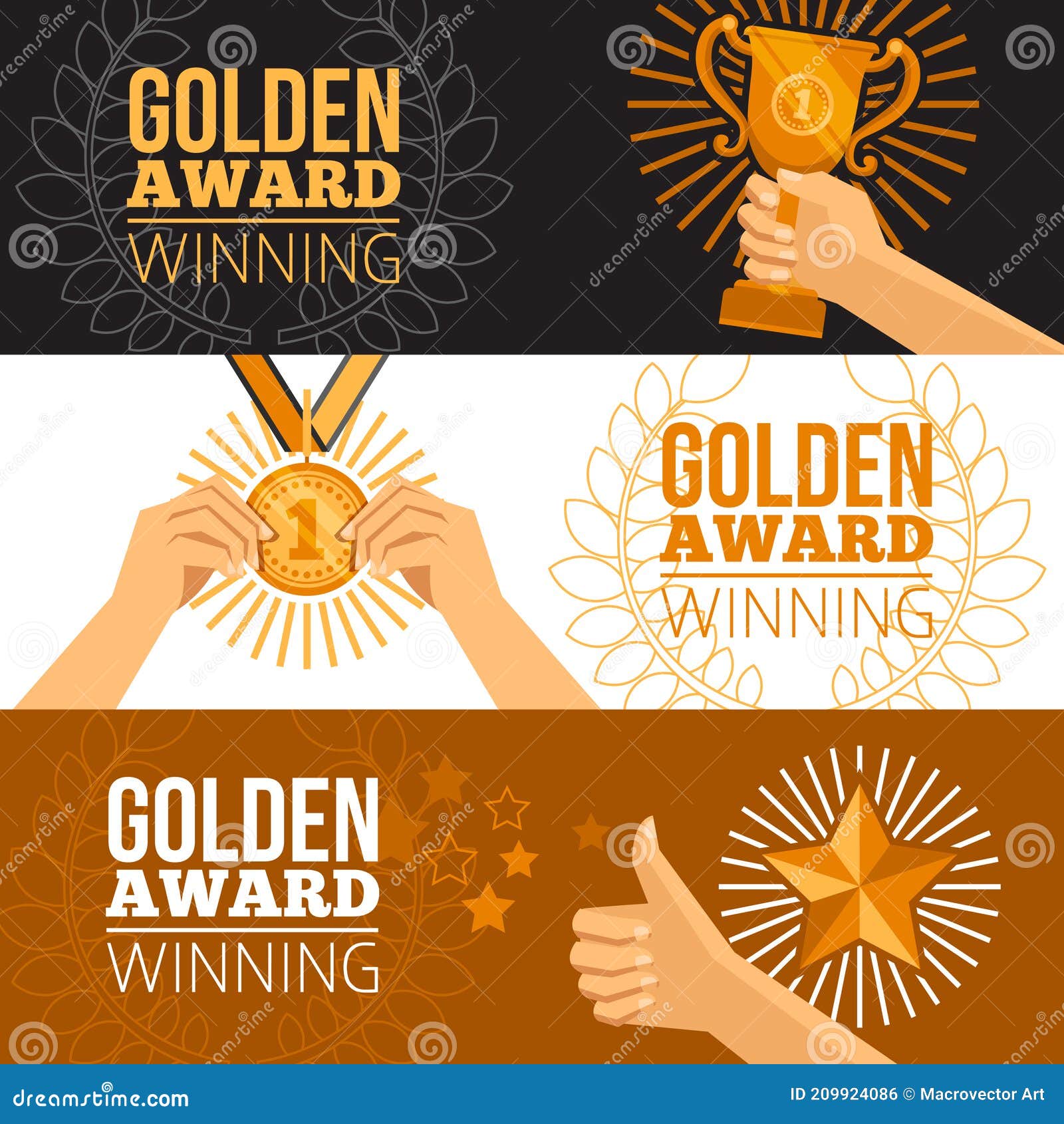 Awards Banners Set stock vector. Illustration of concept - 209924086