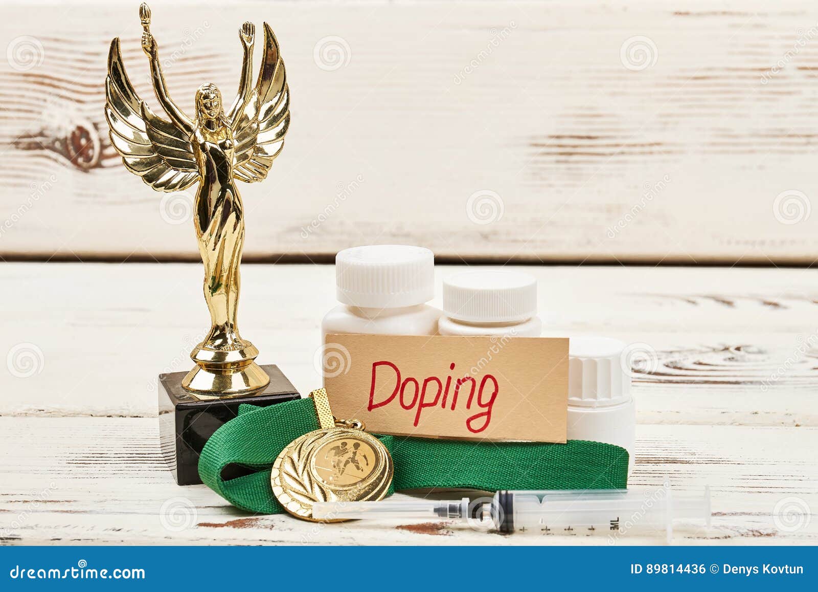 Awards and Container with Doping. Stock Photo - Image of athletes ...