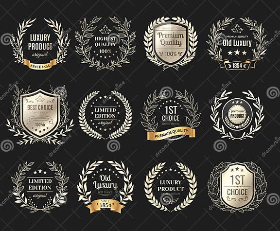 Awards Emblems Realistic Set Stock Vector - Illustration of luxury ...