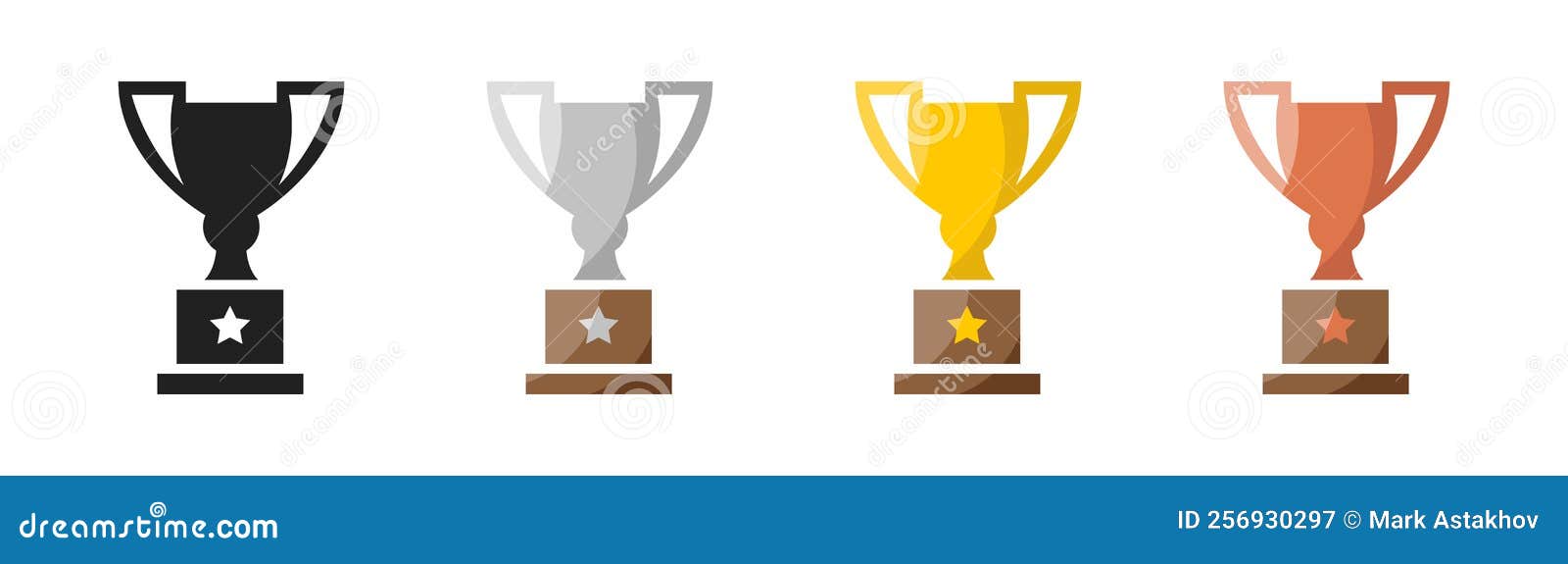 Awards Icon Set. Trophy Icons. Vector Isolated Illustration Stock ...