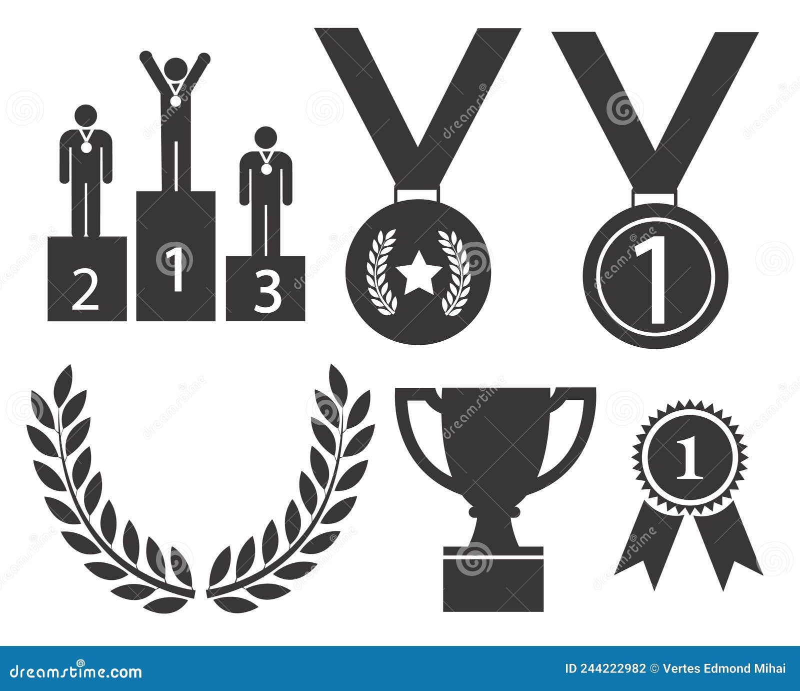 Set Of Awards Icons Stars And Diamonds Silver, Platinum, Gold Cartoon ...