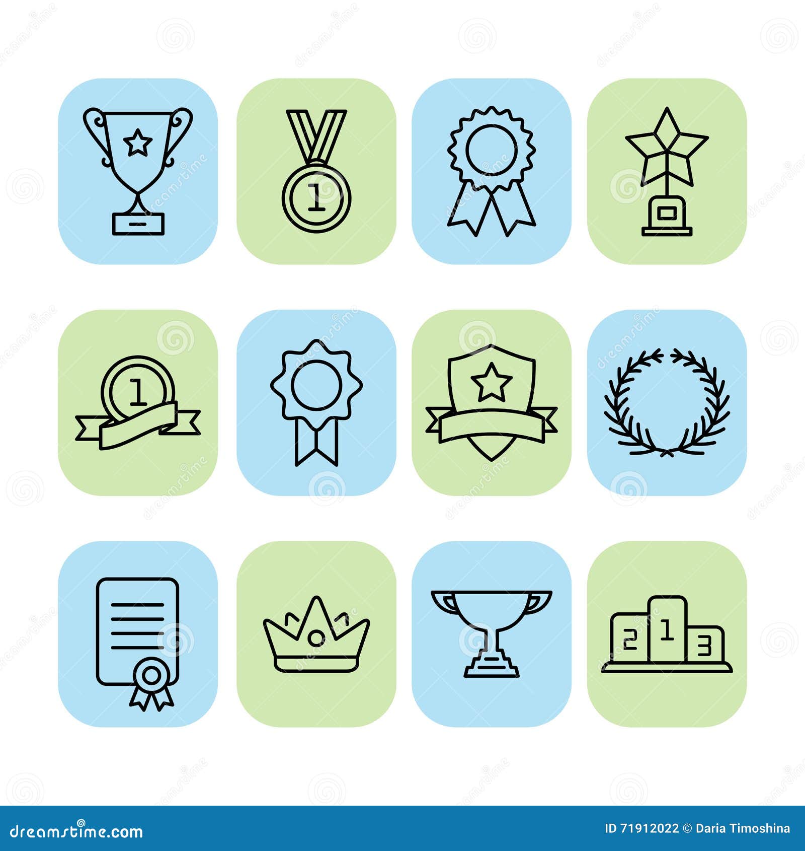 Awards line icon stock vector. Illustration of figurine - 71912022