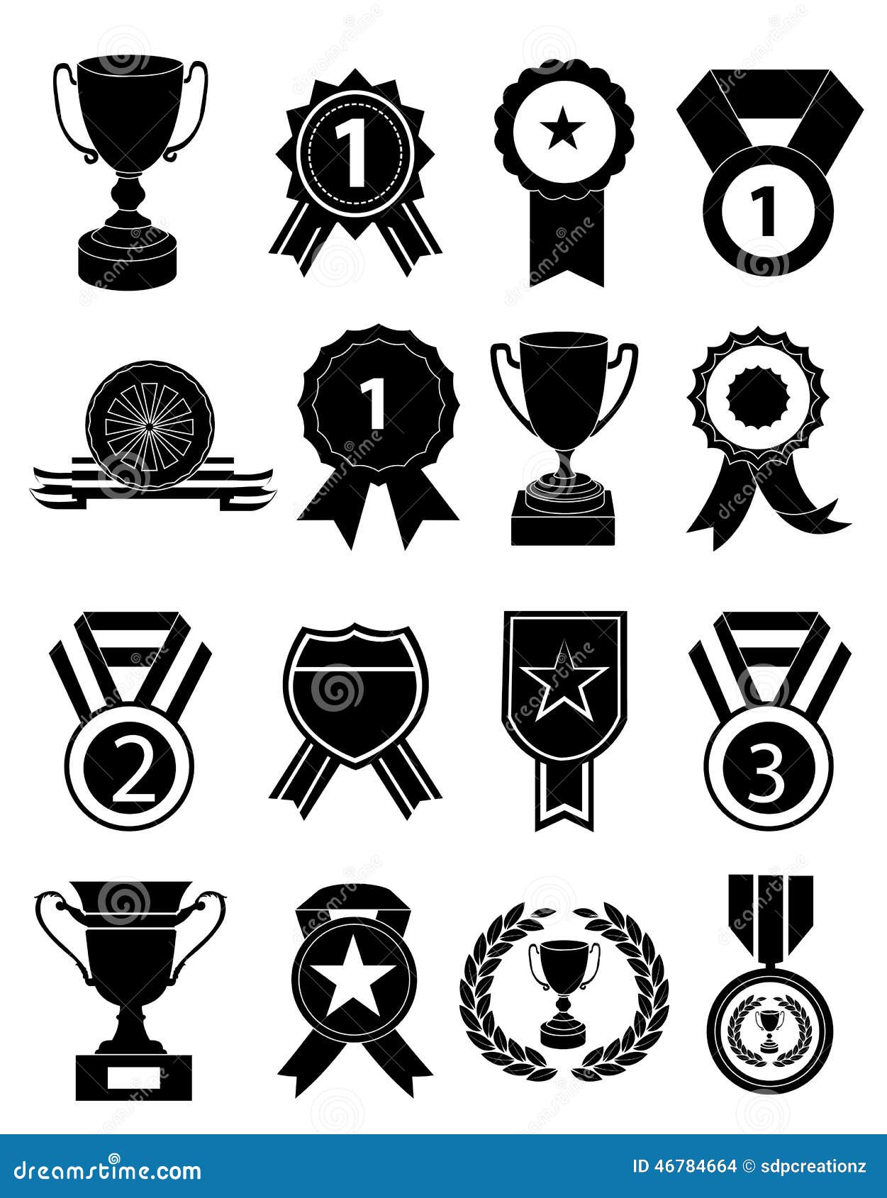 Awards medals icons set stock vector. Illustration of satisfaction ...