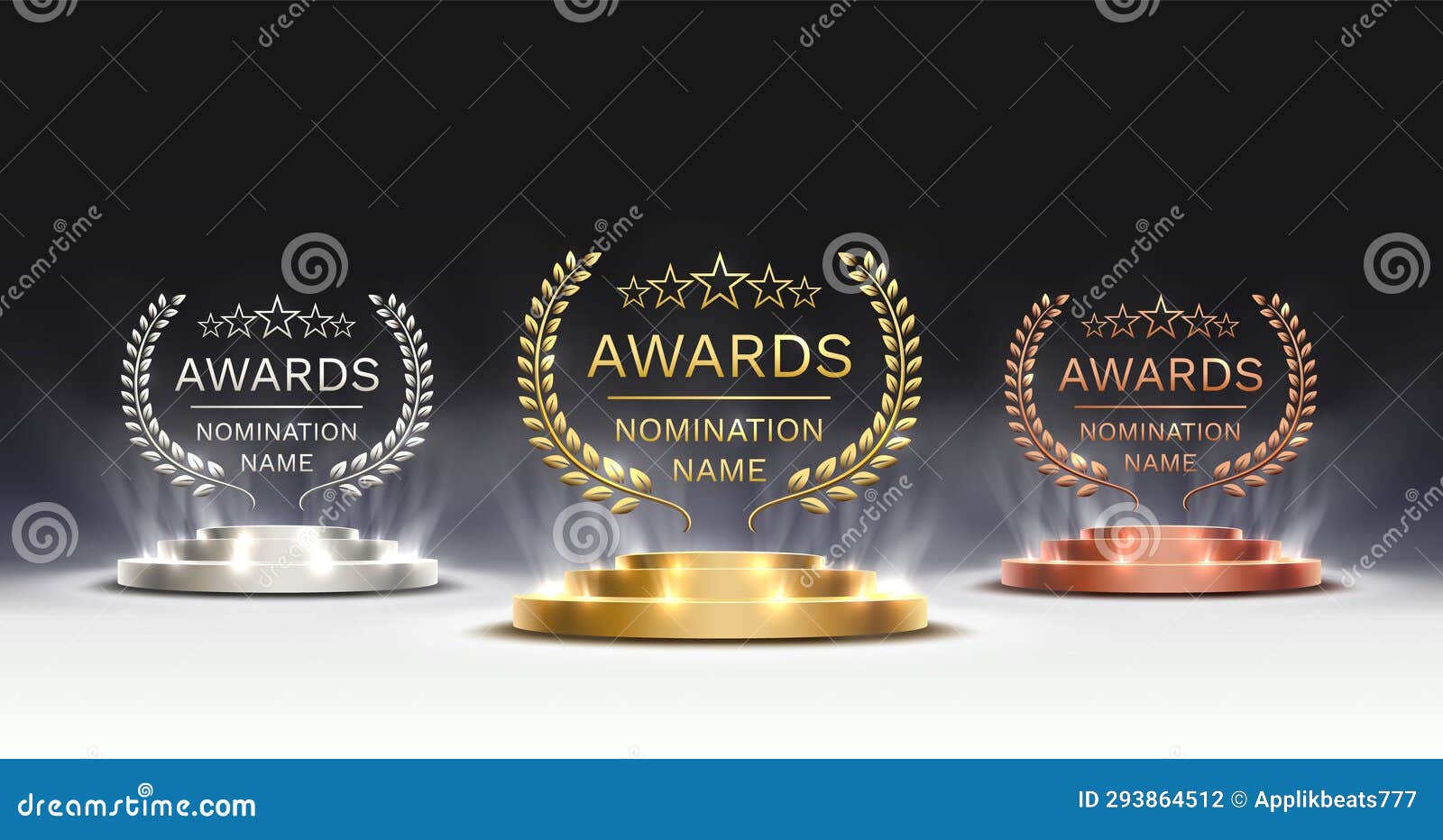 Awards Nomination Name Podium, Awards Golden Prize Event, First Place ...