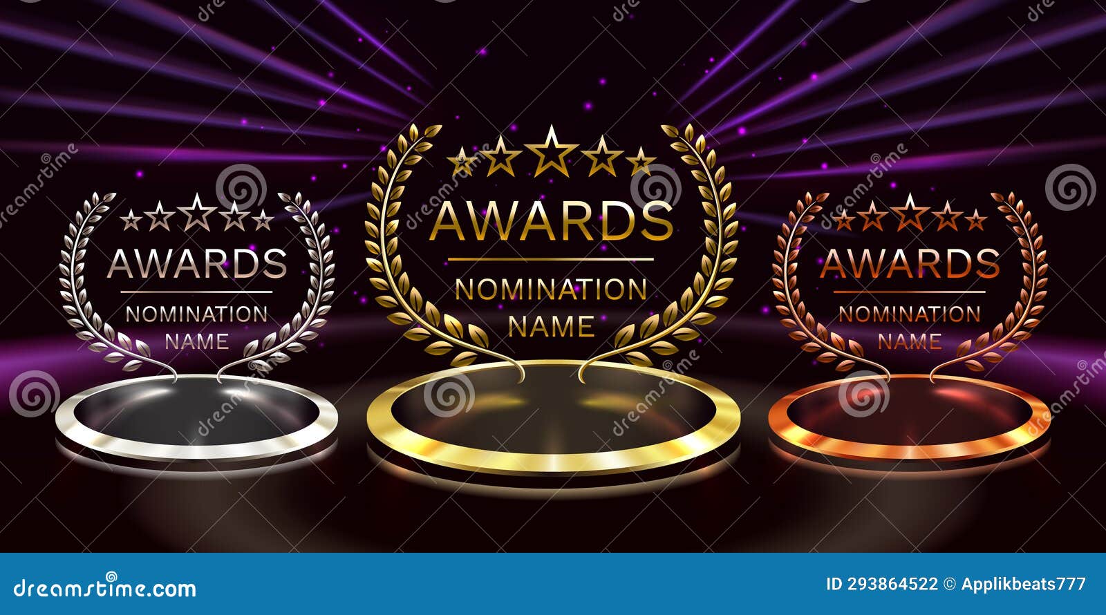 Awards Nomination Name Podium, Awards Golden Prize Event, First Place ...