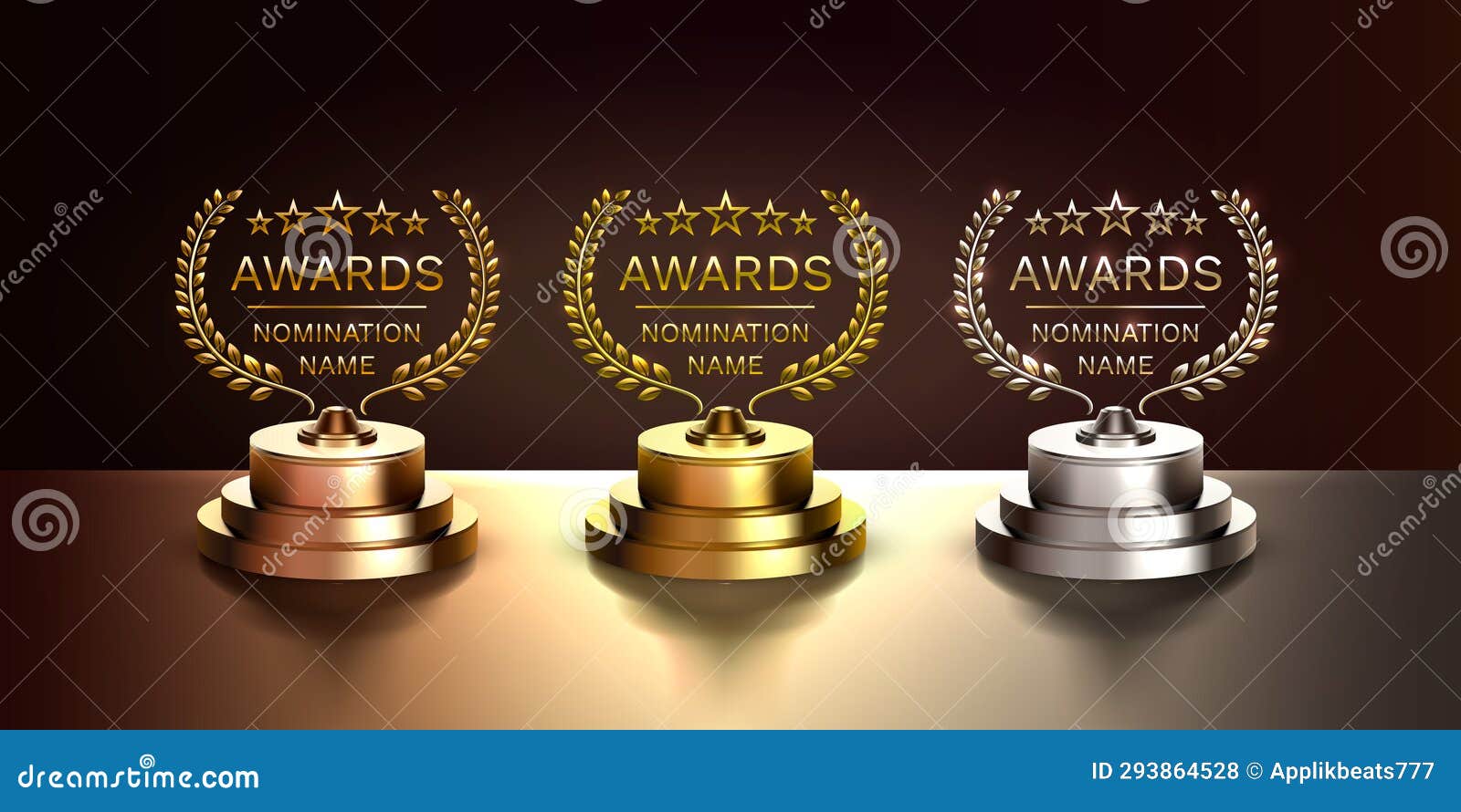 Awards Nomination Name Podium, Awards Golden Prize Event, First Place ...