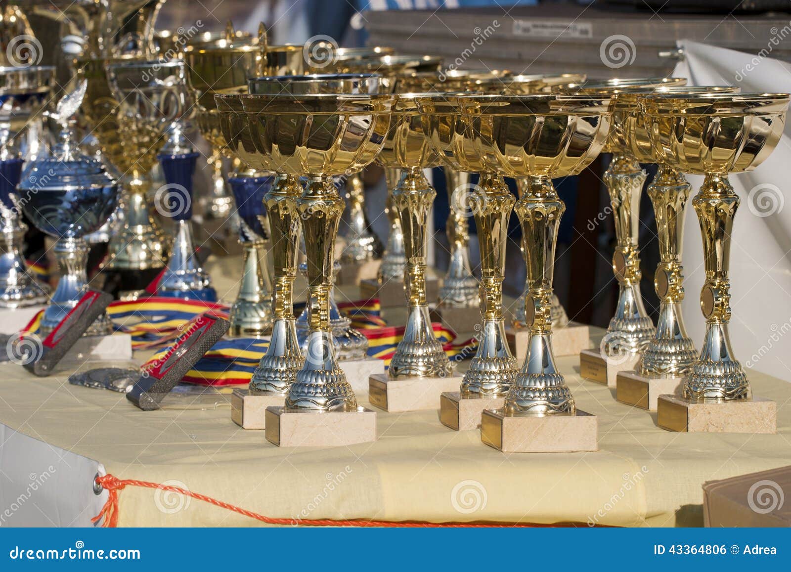 Awards and Medals on the Judging Table at a Contest Editorial Photo ...