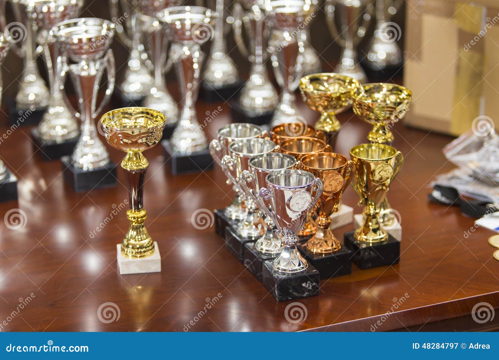 Kids and Adult Race Awards on a Table Stock Image - Image of country ...