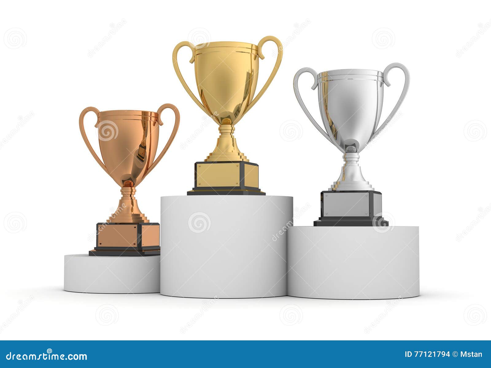 Awards on Winner Podium Concept 3d Illustration Stock Illustration ...