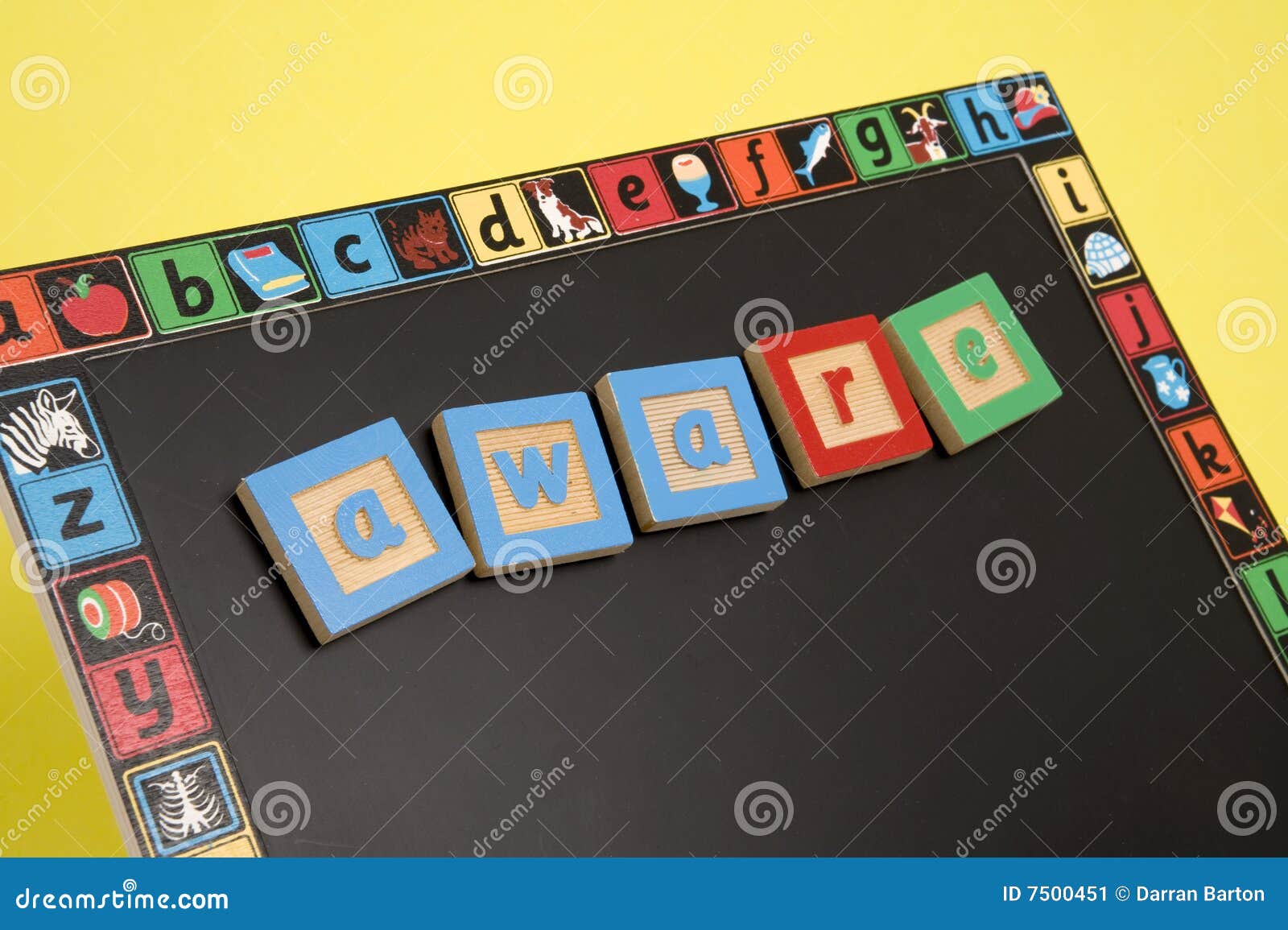 AWARE Writtin on Chalk Board Stock Image - Image of write, alert: 7500451