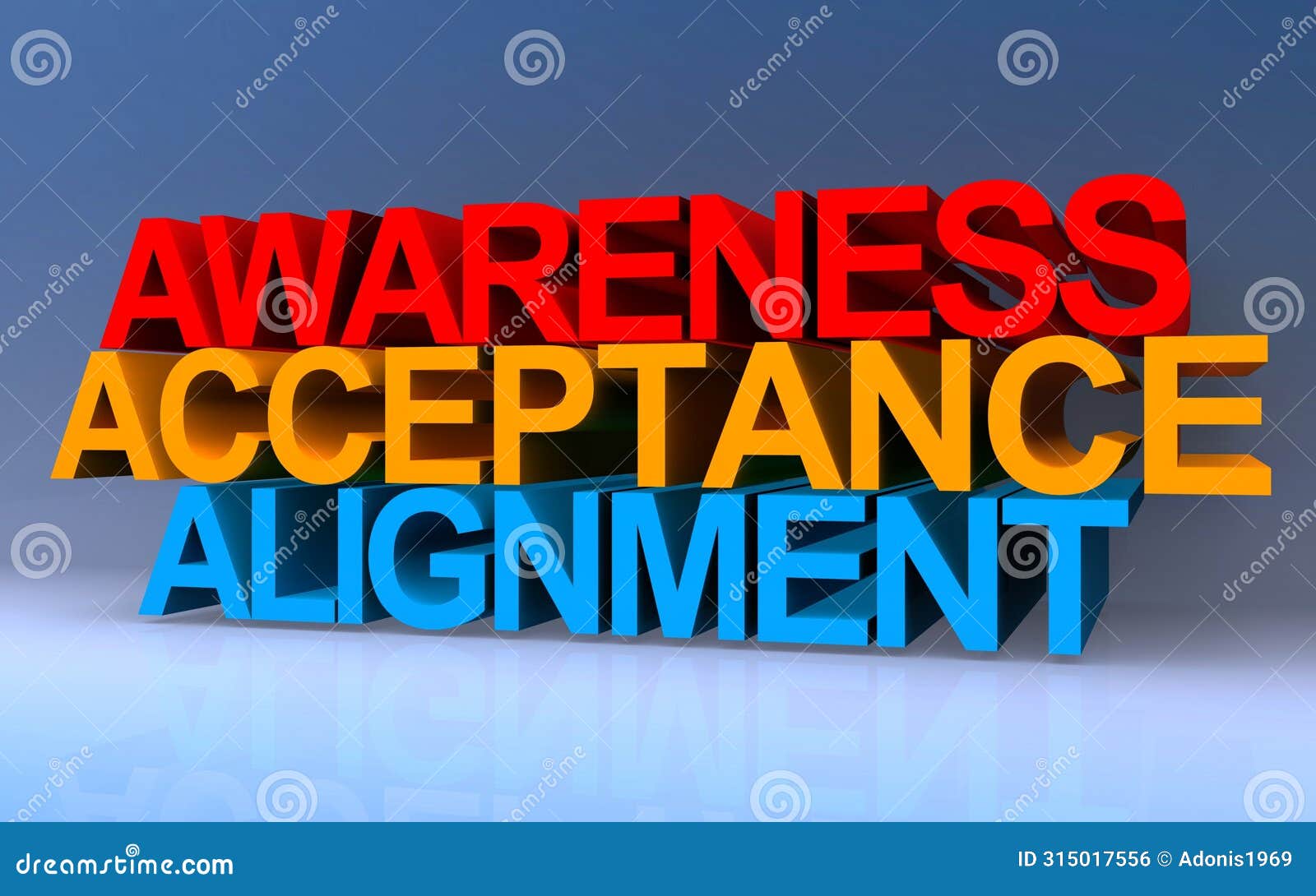 Awareness Acceptance Alignment on Blue Stock Illustration ...