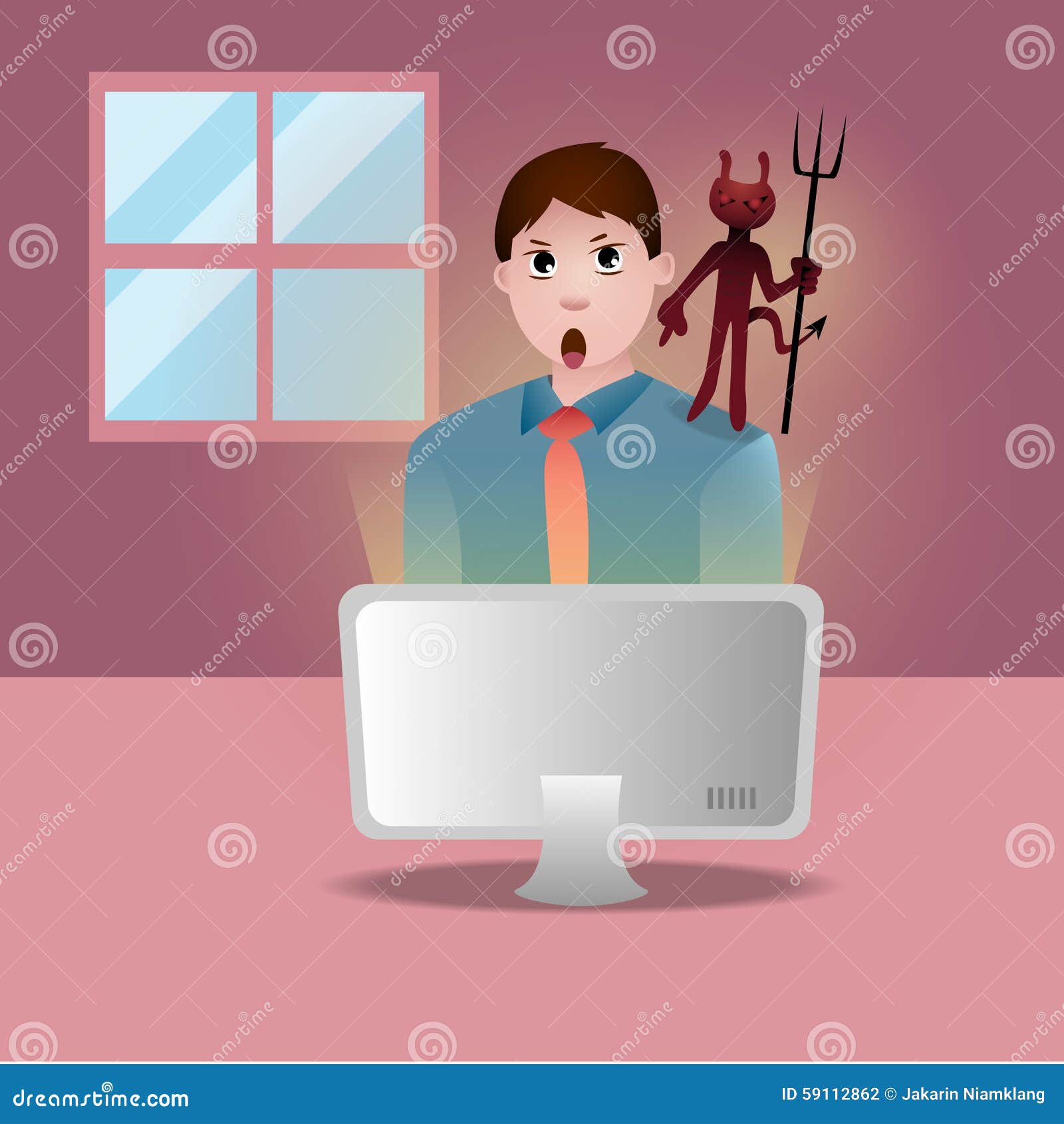 Awareness stock vector. Illustration of computer, worker - 59112862