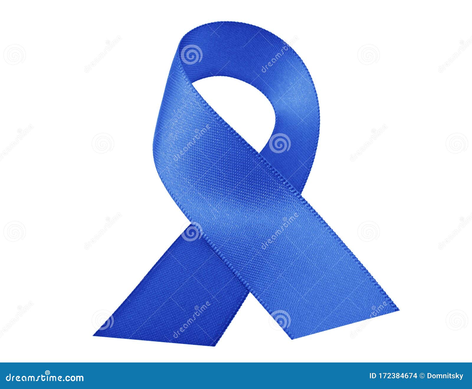 Awareness Blue Ribbon Isolated on White Background Stock Photo - Image ...