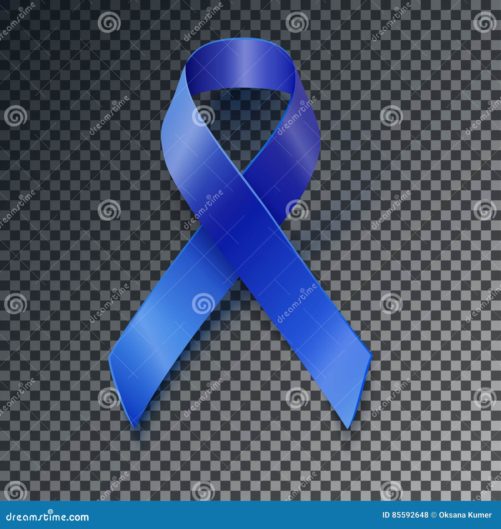 Awareness Blue Vector Ribbon Transparent Shadow Stock Vector ...