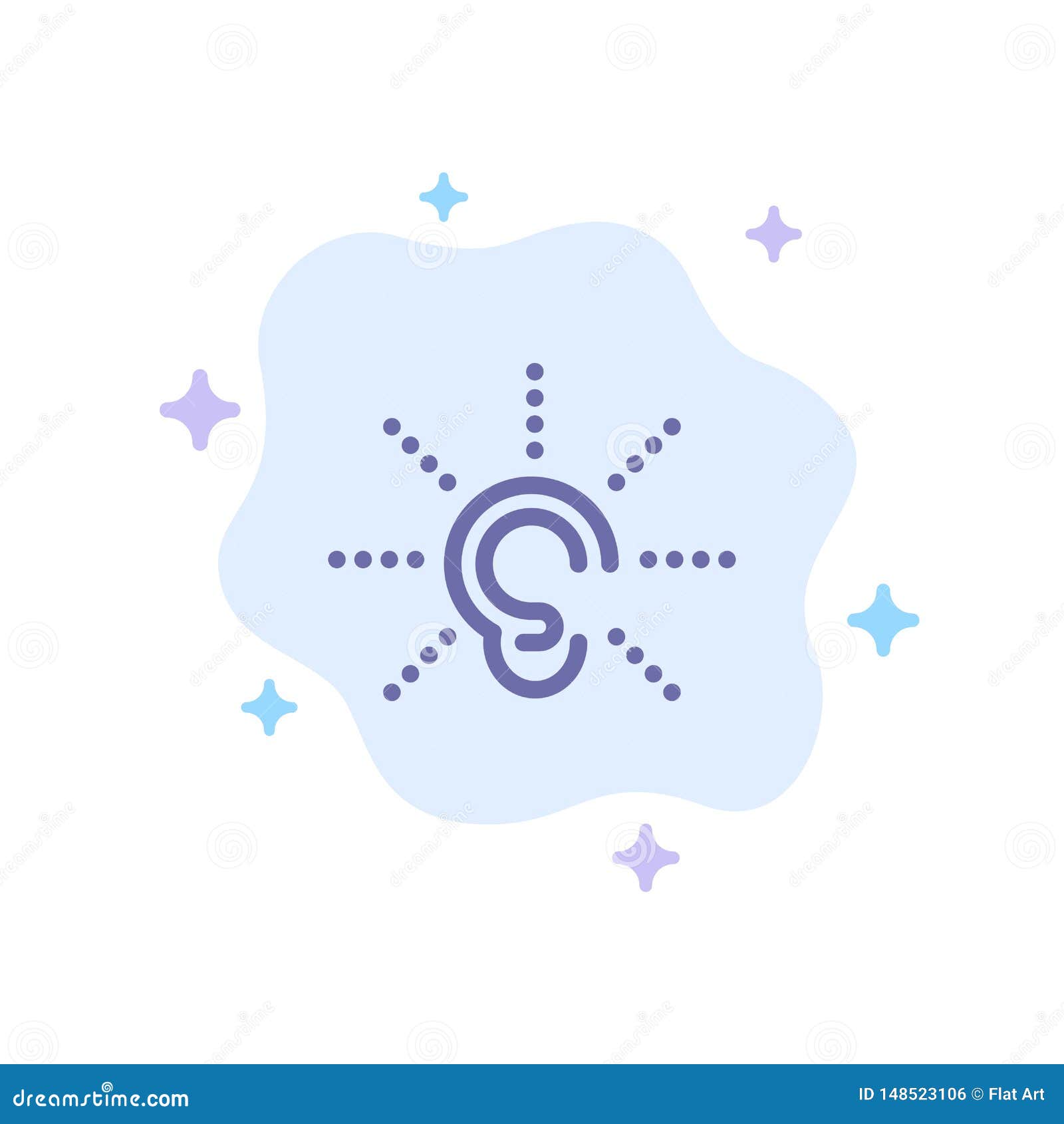 Awareness, Ear, Hear, Hearing, Listen Blue Icon on Abstract Cloud ...