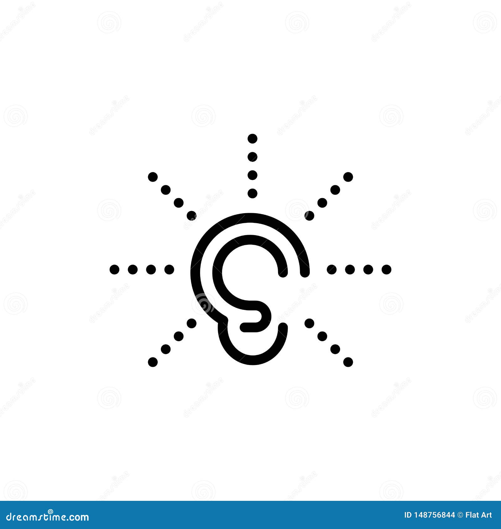 Awareness, Ear, Hear, Hearing, Listen Flat Color Icon. Vector Icon ...