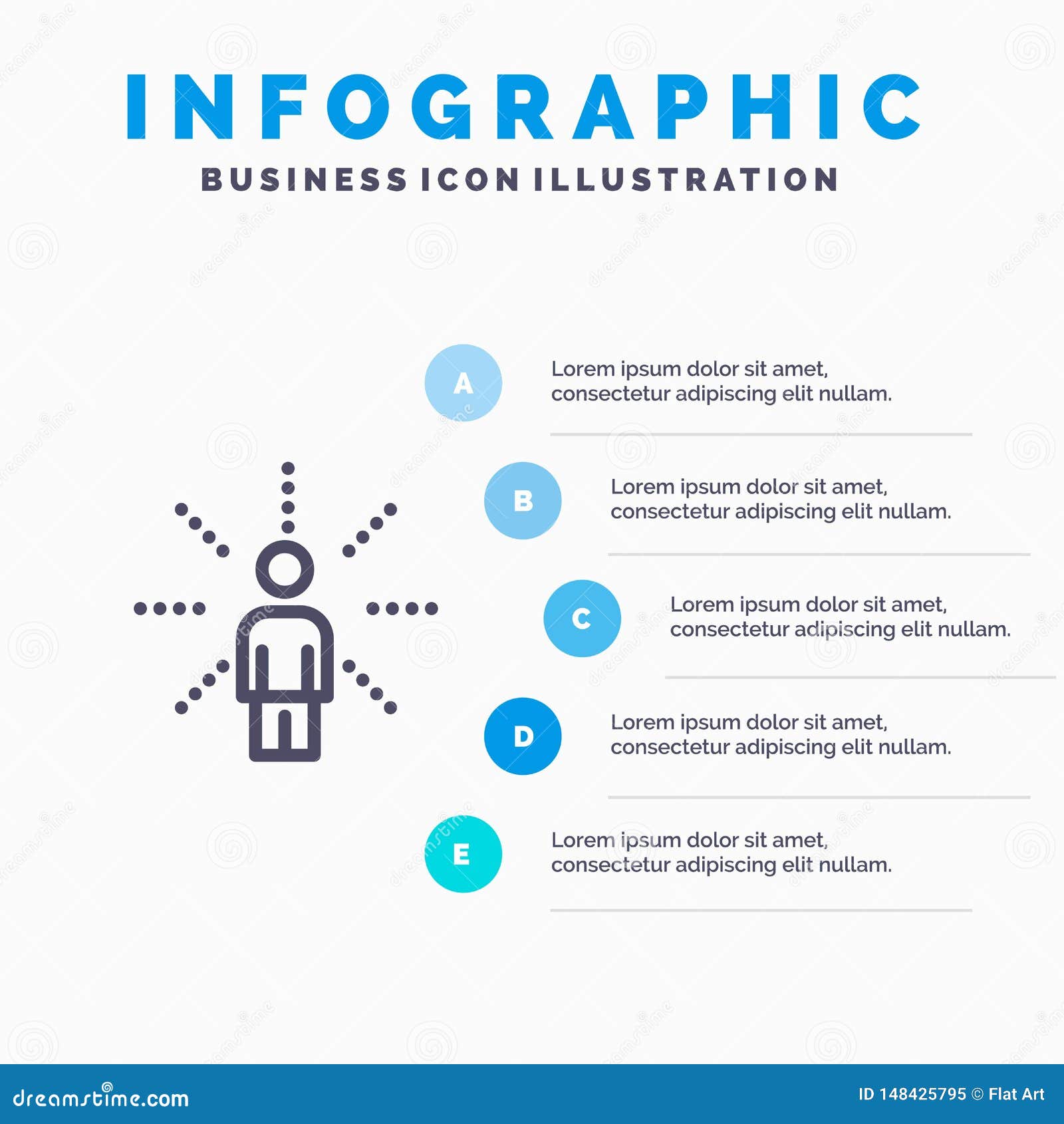 Awareness, Feel, Human, Perception, Sense Line Icon with 5 Steps ...
