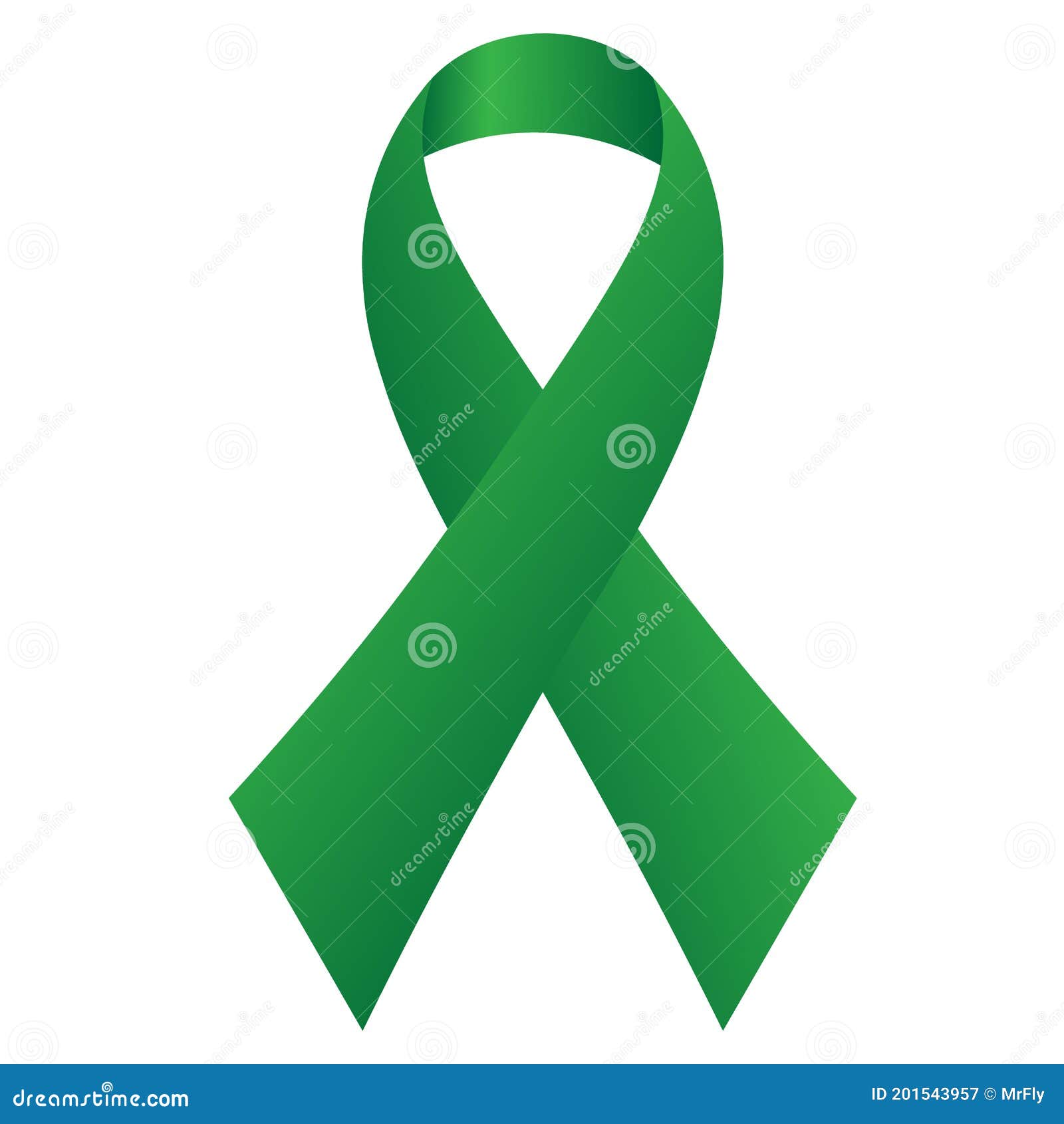 Bright Green Awareness Ribbon, Isolated Vector Illustration Stock ...