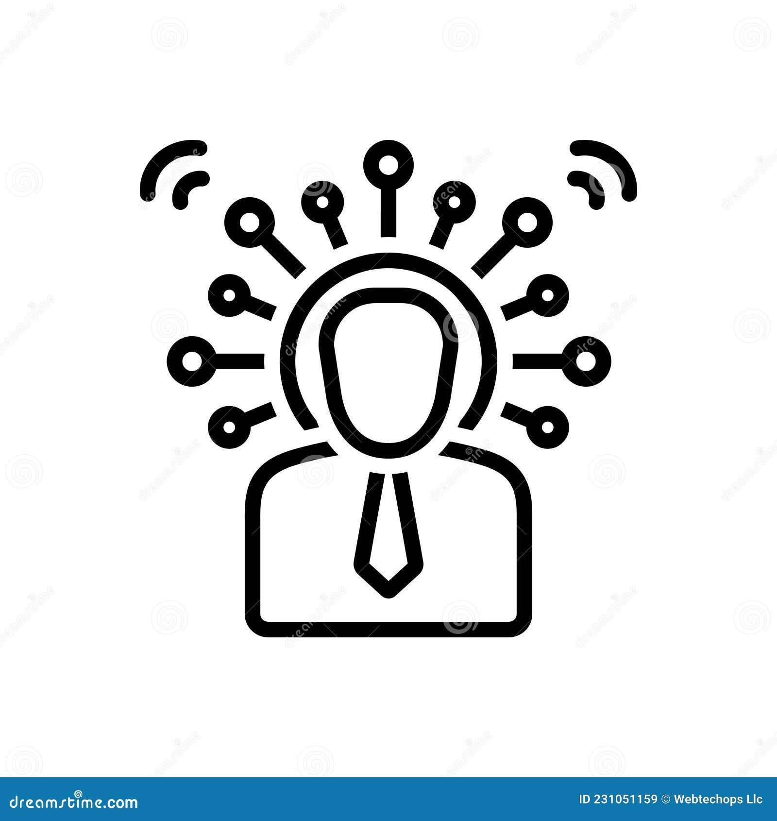 Black Line Icon for Awareness, Mindset and Personality Stock Vector ...