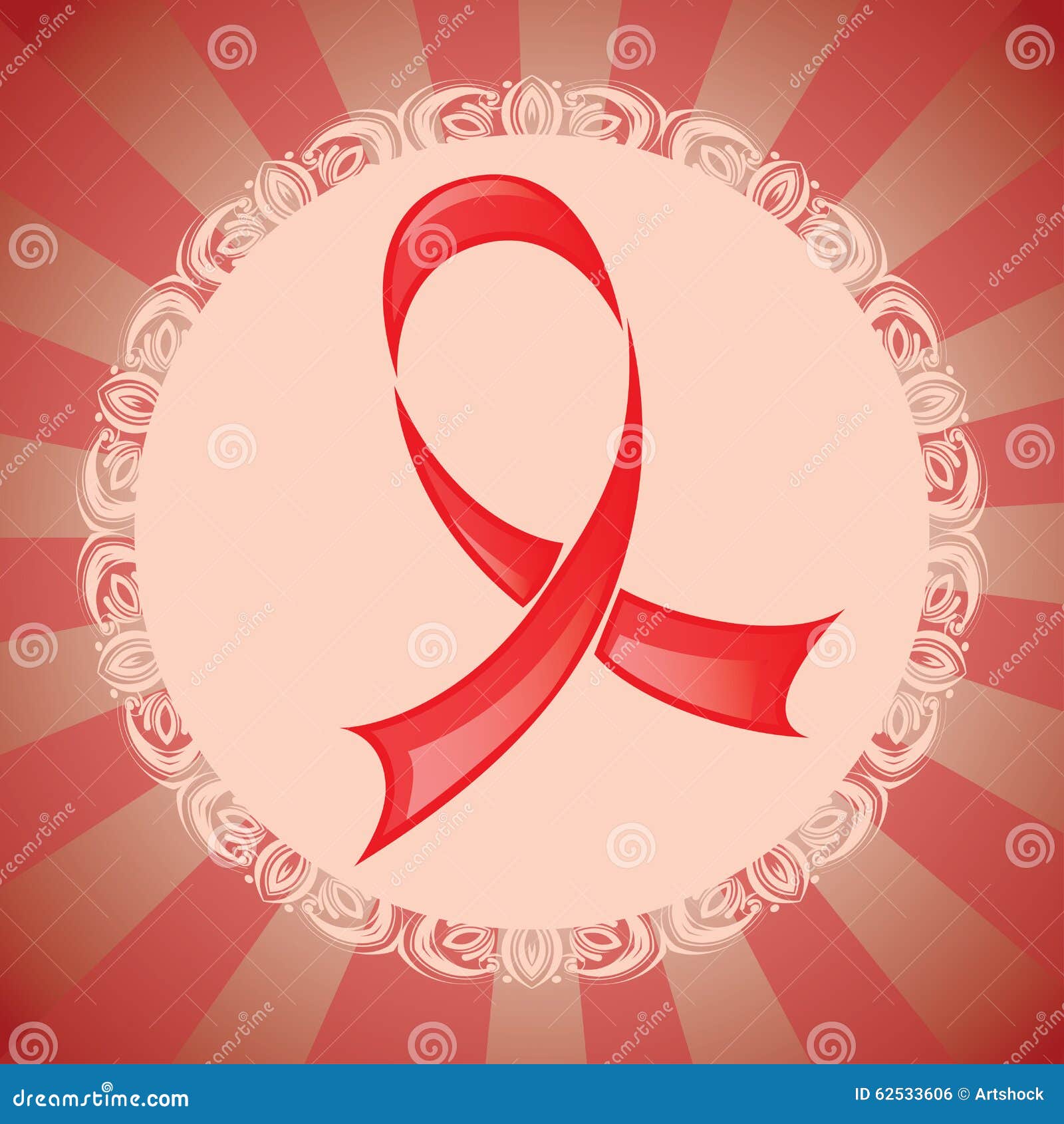 Awareness Red Ribbon stock vector. Illustration of awareness - 62533606