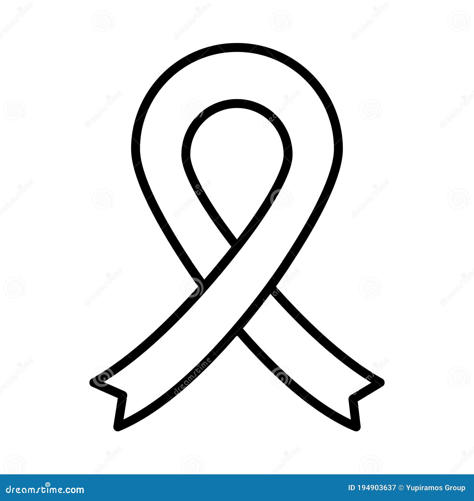 Awareness Ribbon Human Rights Day, Line Icon Design Stock Vector ...