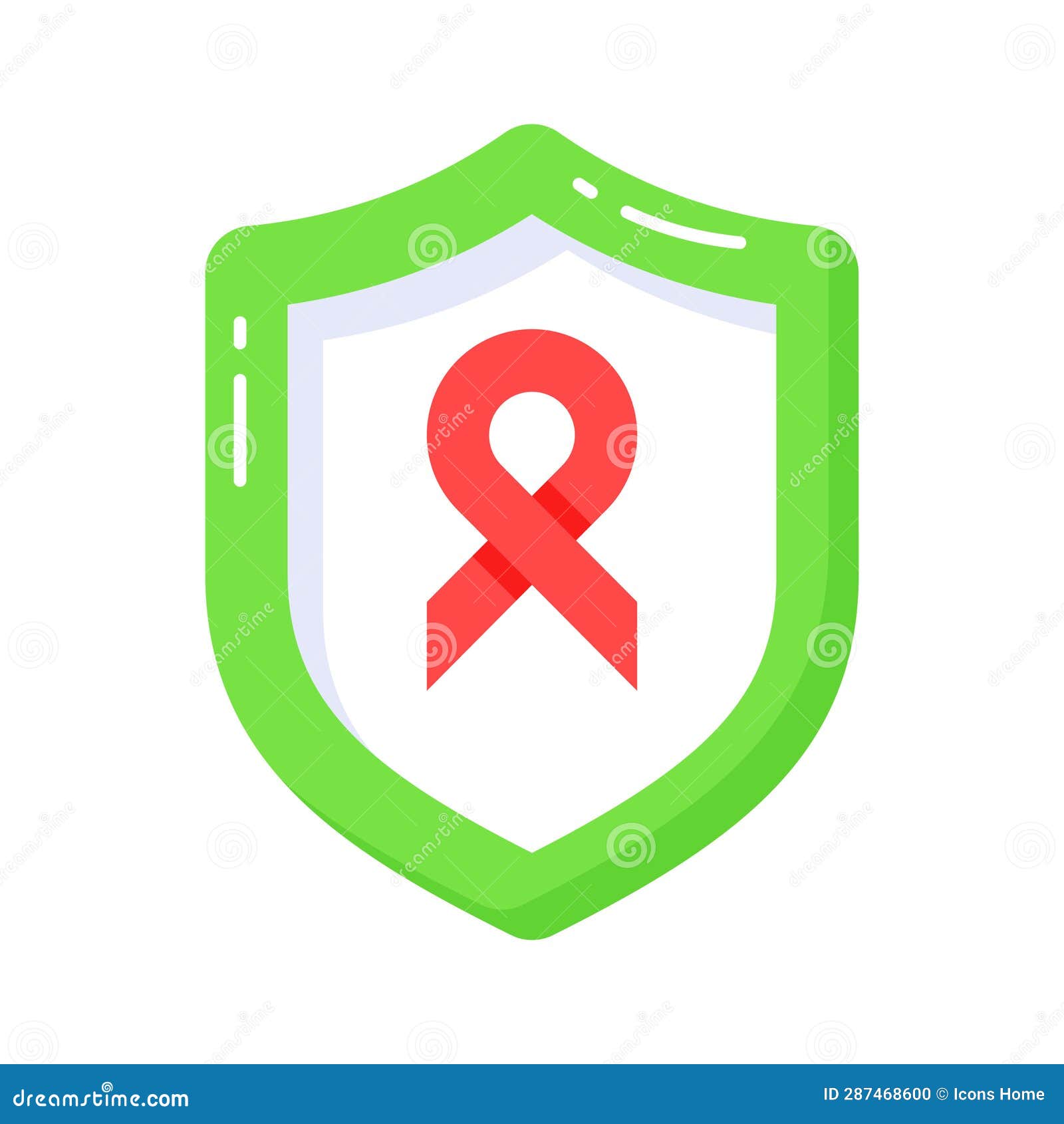 An Awareness Ribbon with Protection Shield, Awareness Icon Design Stock ...