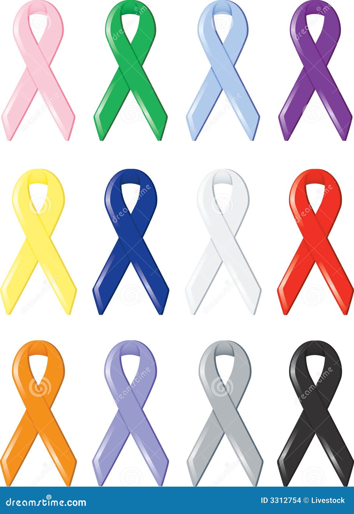 Awareness Ribbons stock vector. Illustration of blue, racism - 3312754