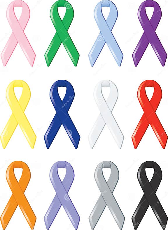 Awareness Ribbons stock vector. Illustration of blue, racism - 3312754