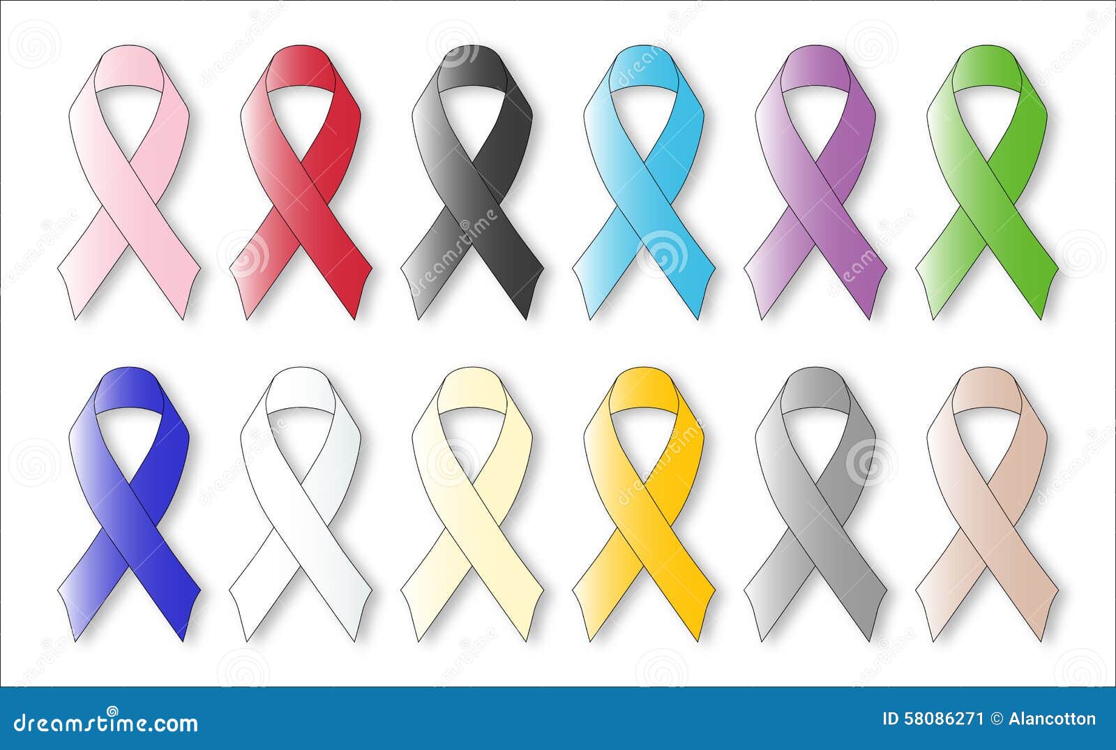 Awareness Ribbons stock illustration. Illustration of painting - 58086271