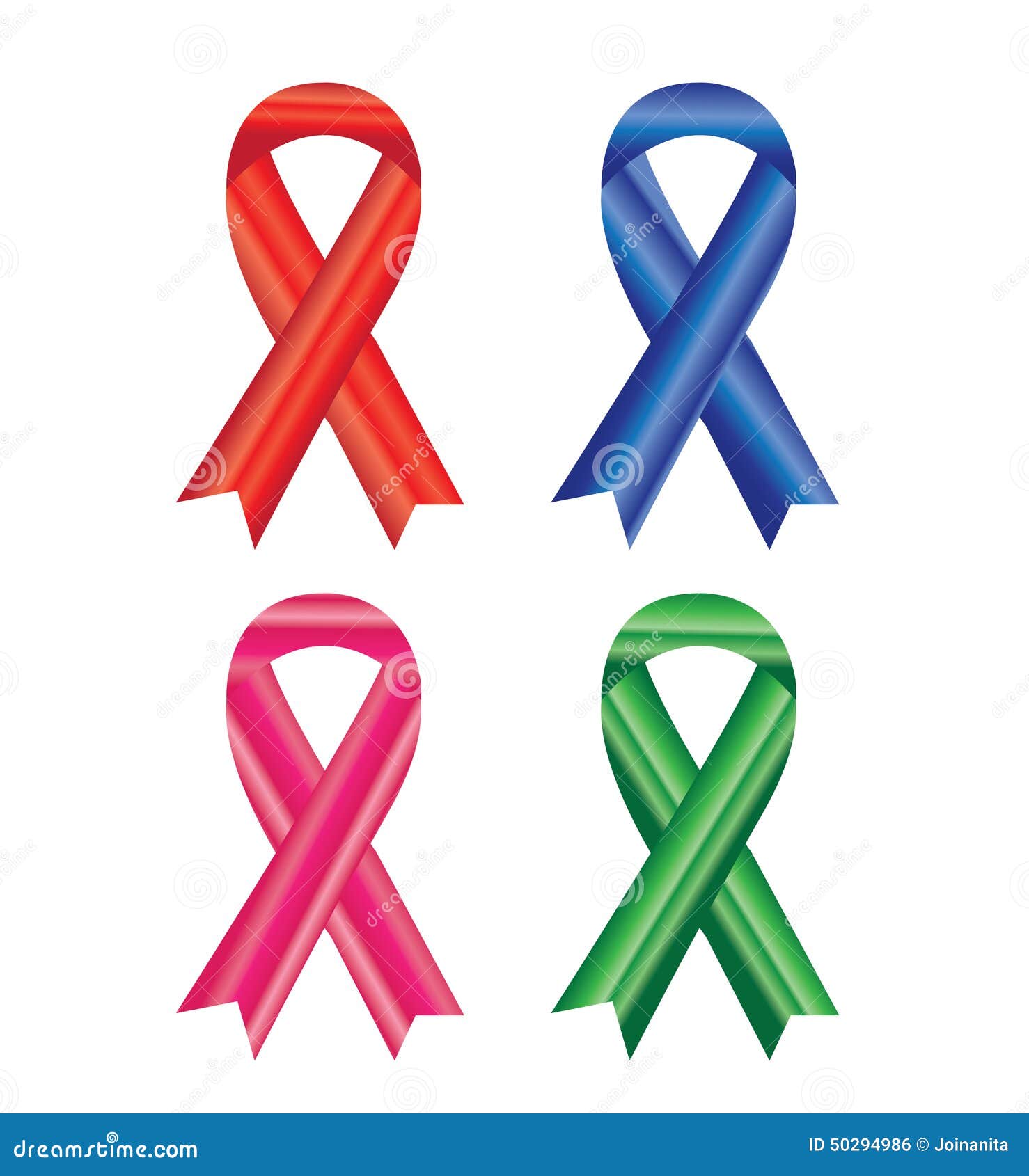 Awareness Ribbons Isolated on White Background Stock Vector ...
