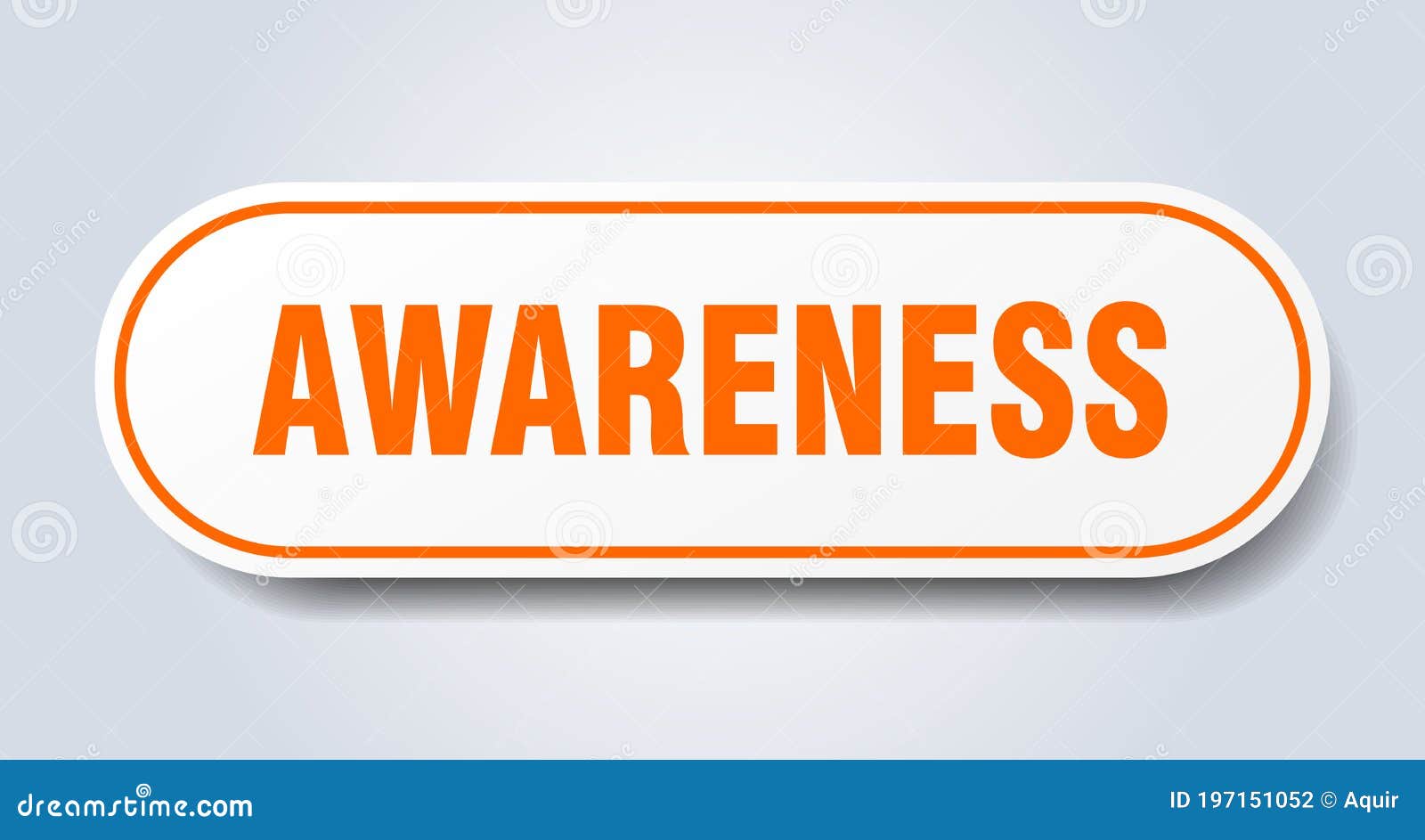 Awareness Sign. Rounded Isolated Button. White Sticker Stock Vector ...