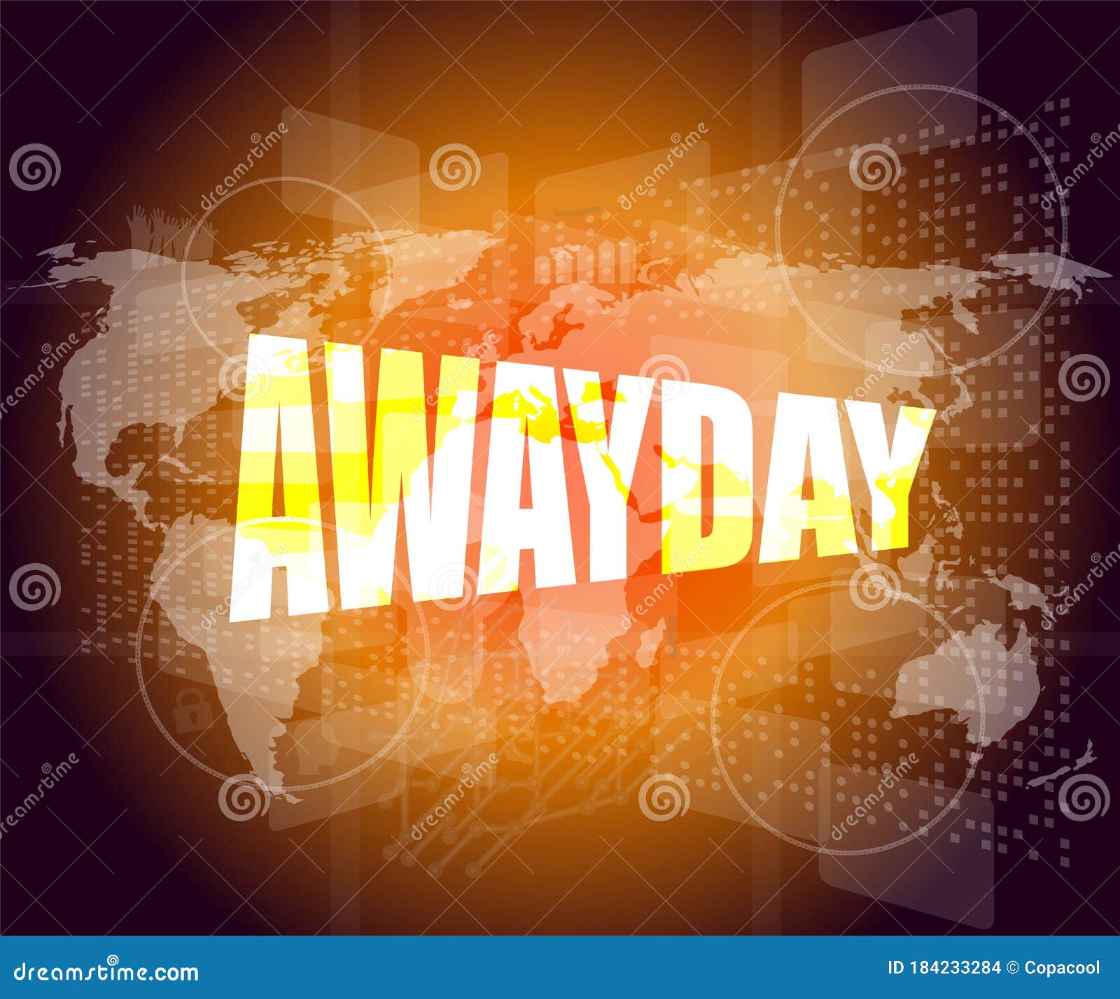 Awayday Word on Business Digital Touch Screen Stock Illustration ...