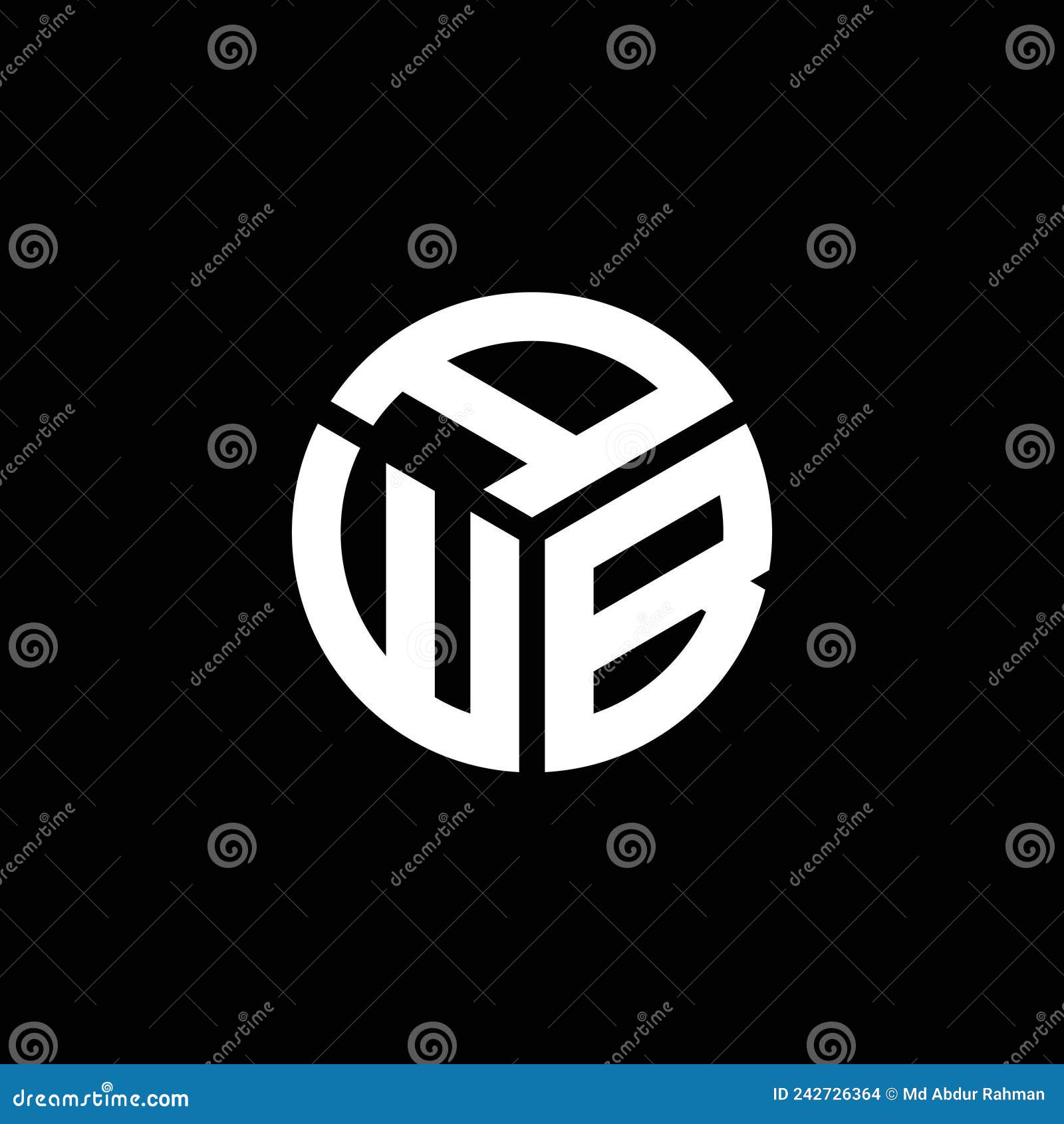 AWB Letter Logo Design On Black Background. AWB Creative Initials ...